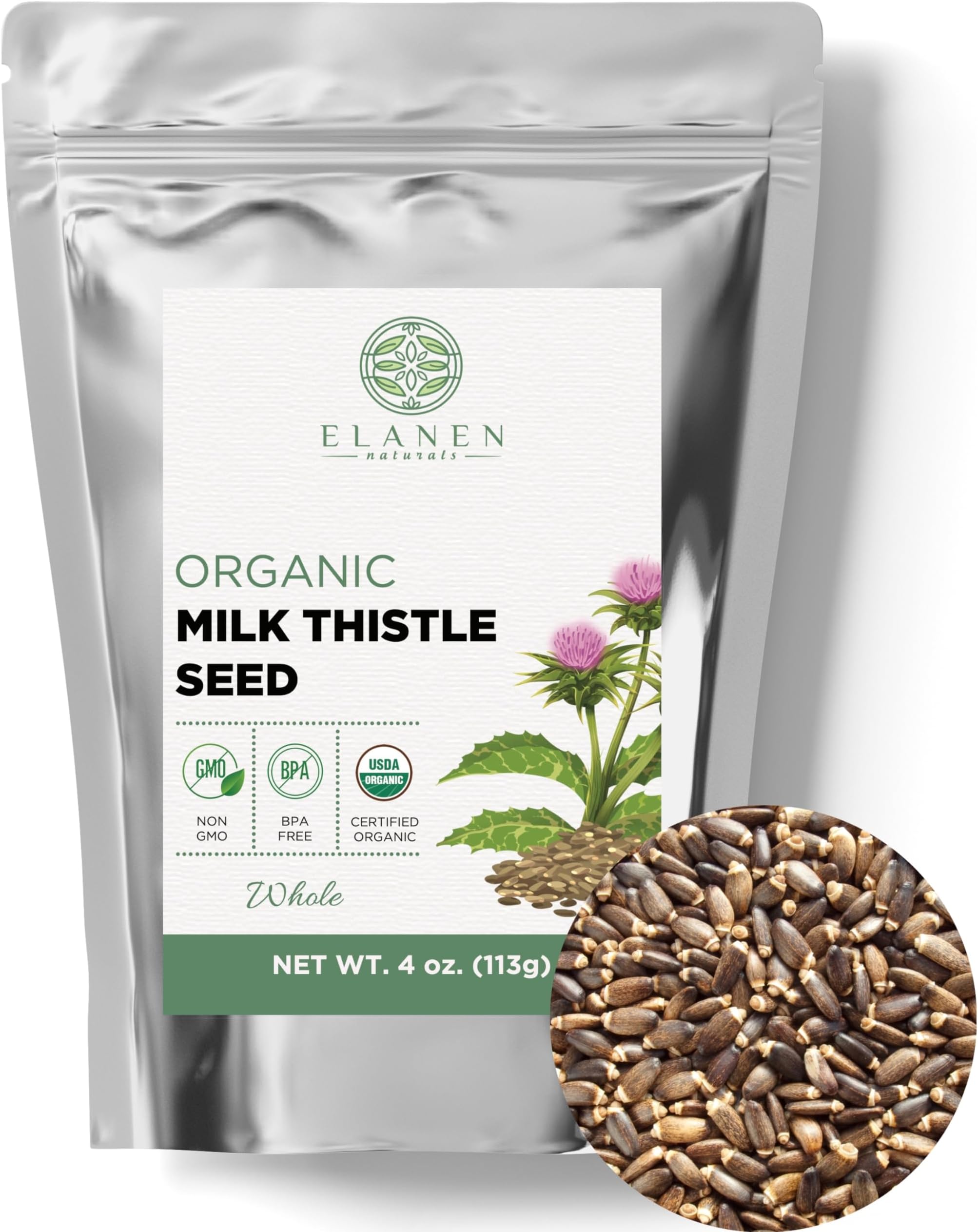 Amazon.com: Organic Milk Thistle Seeds 4 oz. (113g), USDA Certified ...