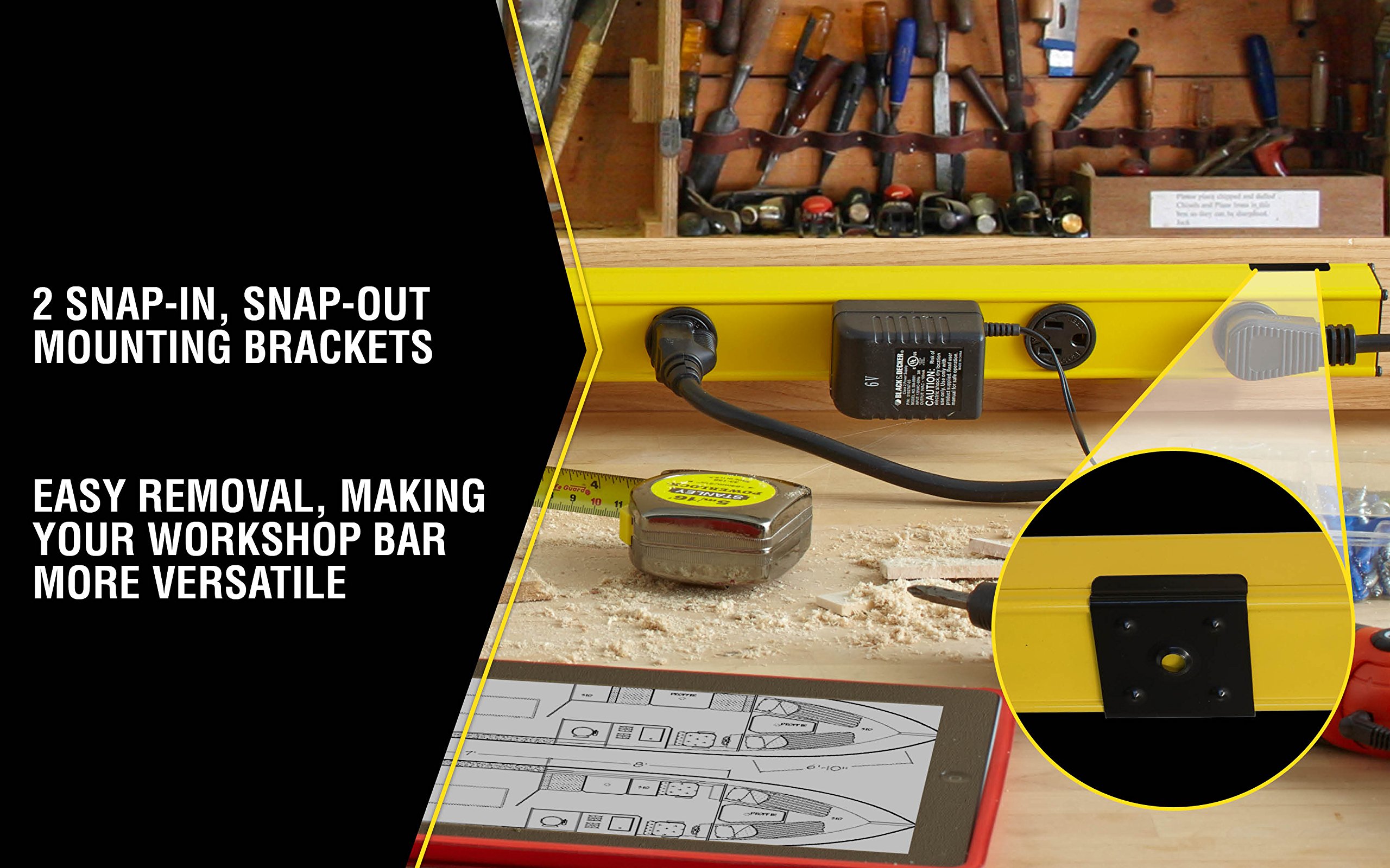 Snapklik.com : Yellow Jacket 5154 4-Foot Metal Power Strip