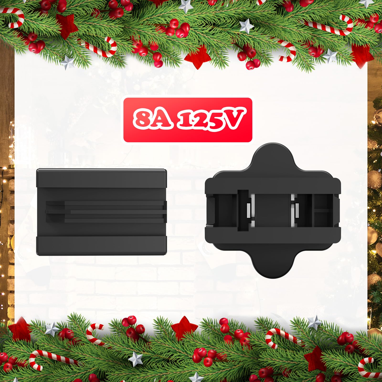 Snapklik.com : Christmas Lighting Male And Female Black Slip Plug Set ...