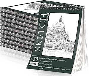Amazon.com: OSIMIG 10 Pack Sketch Books - 8.5" x 11", Top Spiral Bound Sketch Pad, 300 Sheet ...