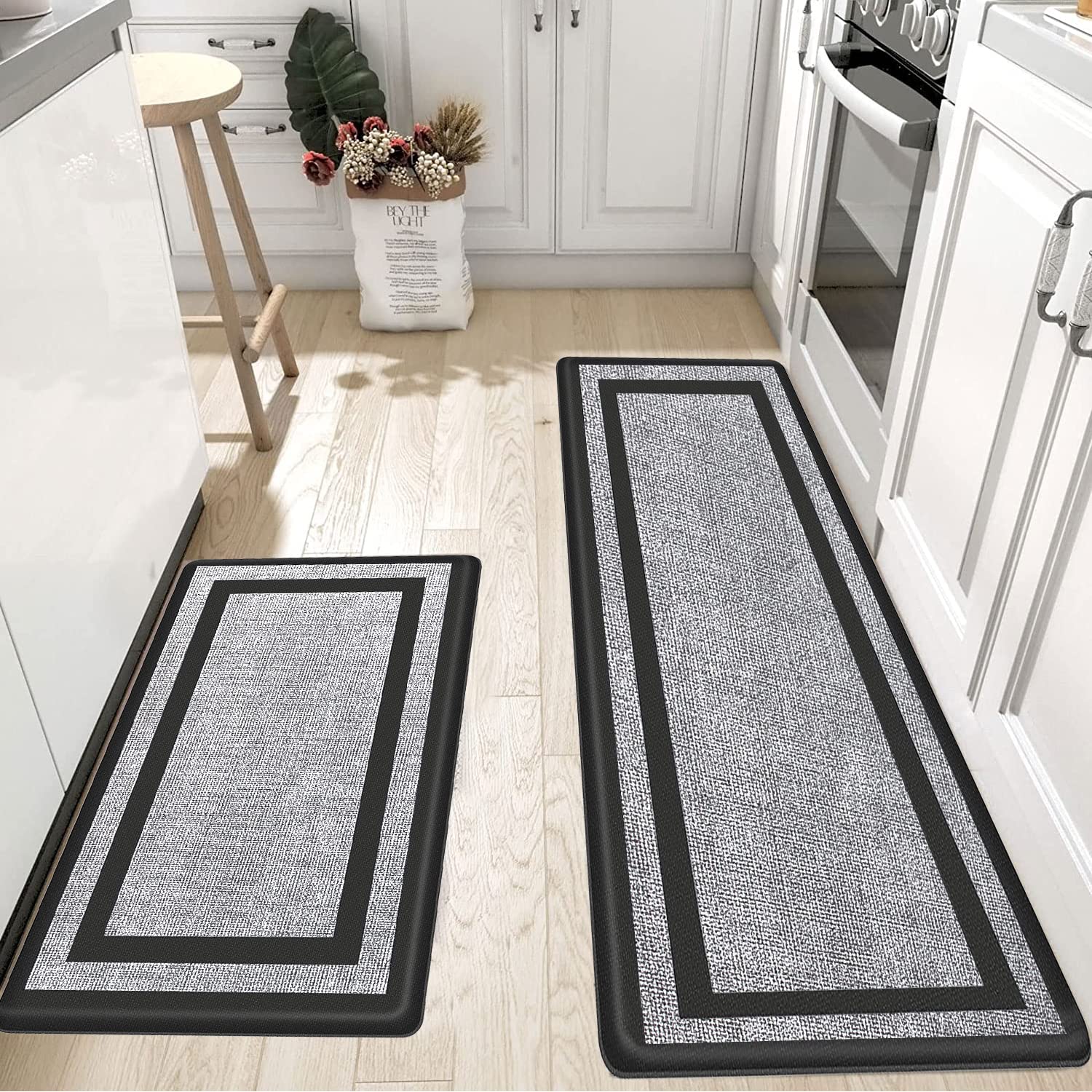 2PCS Non Slip Kitchen Floor Mats,Kitchen Sink Absorbent Rugs and Mats ...