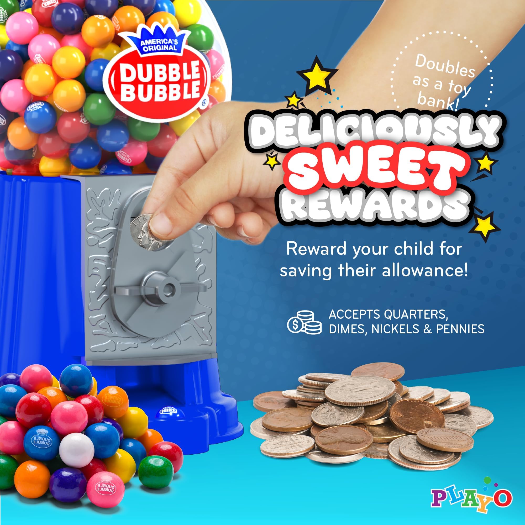 Snapklik.com : Gumball Machine For Kids 8.5" - Candy Dispenser Machine Includes 85 Gum Balls ...
