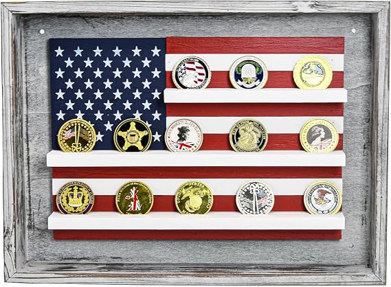 Amazon.com: Owlgift American Flag Challenge Coin Display, Holds ...