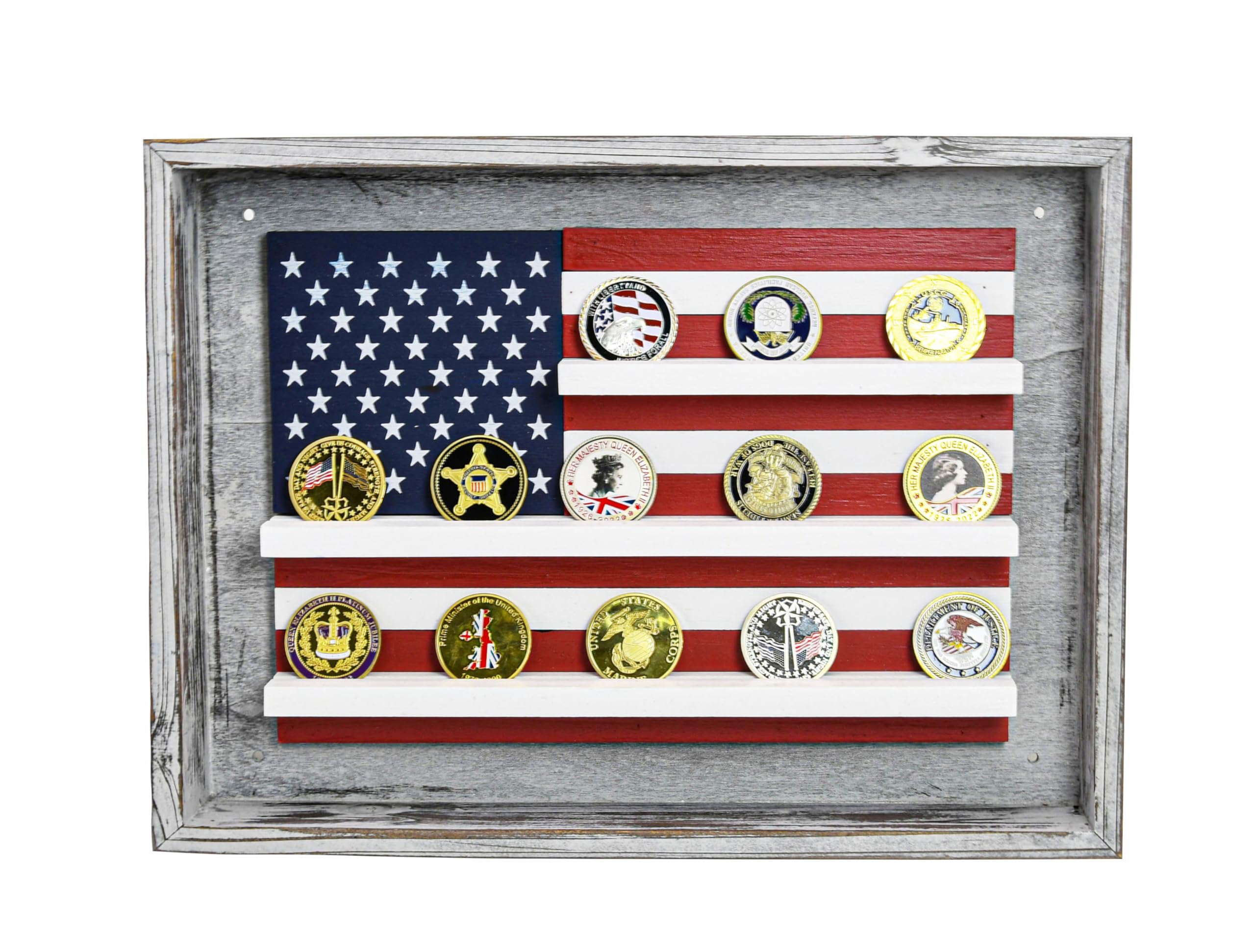 Amazon.com: Owlgift American Flag Challenge Coin Display, Holds ...