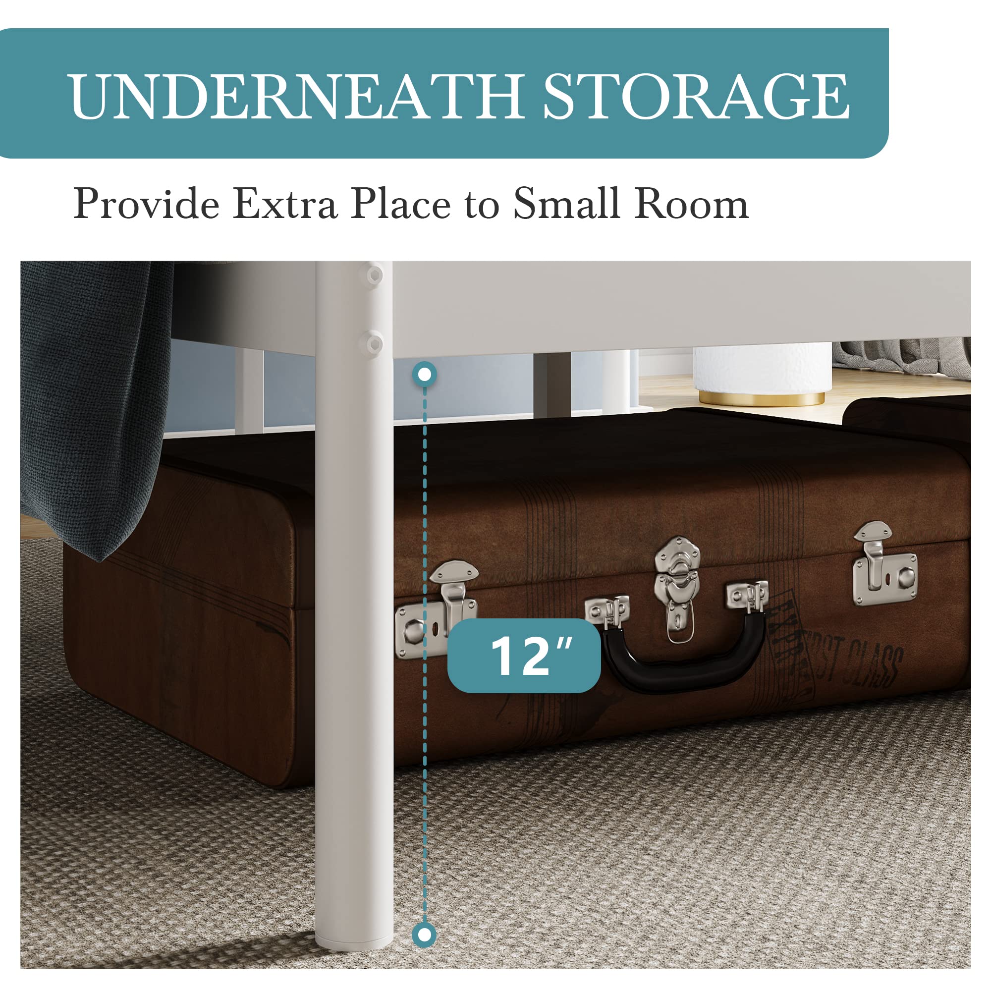 Snapklik.com : HOOMIC Full Size Metal Platform Bed Frame