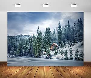 Amazon.com : BELECO 7x5ft Fabric Winter Forest Backdrop Carpathians ...
