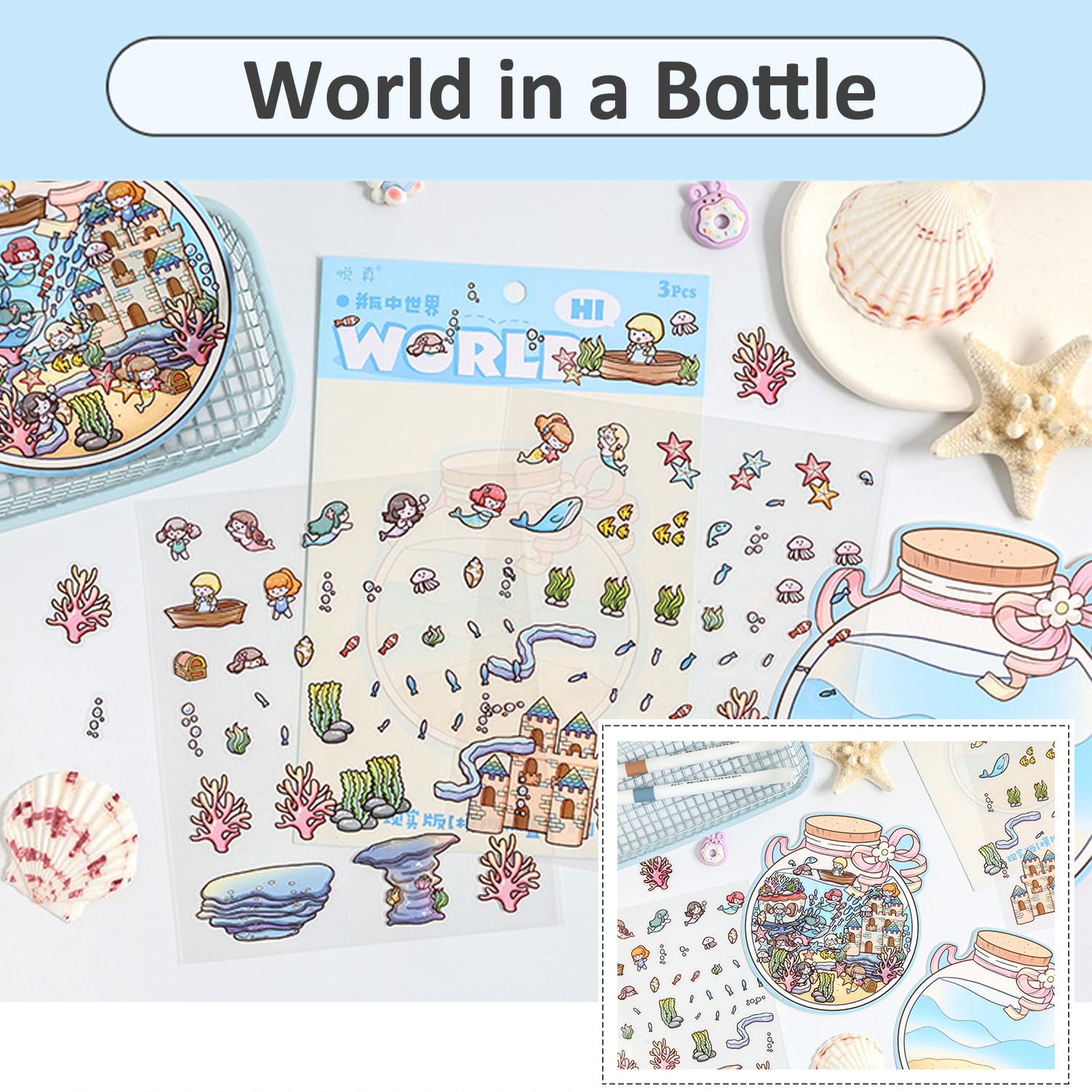 Mini Scene Sticker Set DIY Set - Create Mini Supermarket Coffee Shop ...
