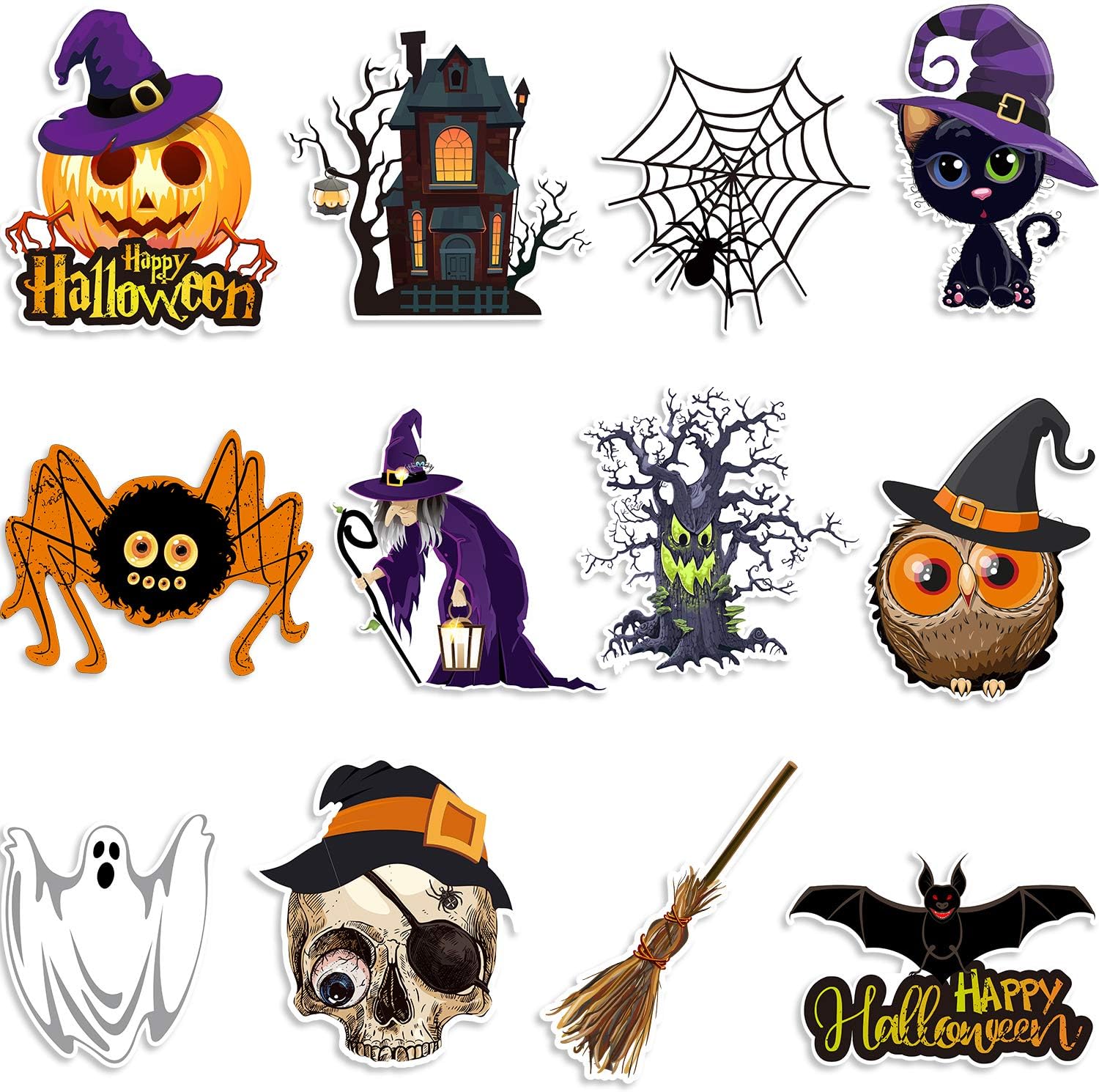 Amazon.com: Lucleag 60PCS Halloween Cutouts for Bulletin Board ...