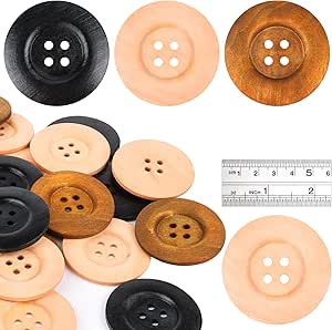 Amazon.com: 45 Pieces 2.36 Inch Extra Large Buttons 4 Holes Big Wooden ...