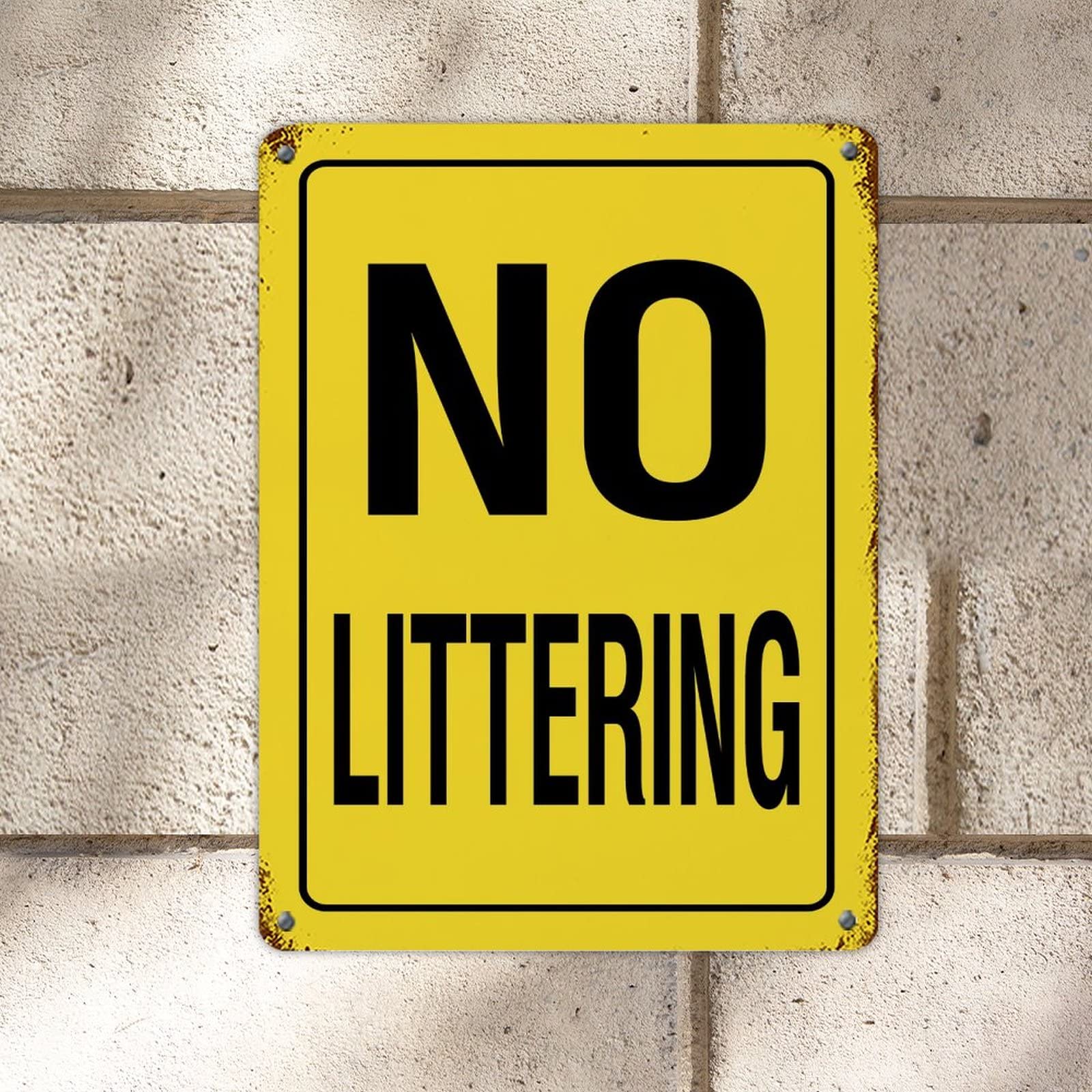 No Littering Road Sign