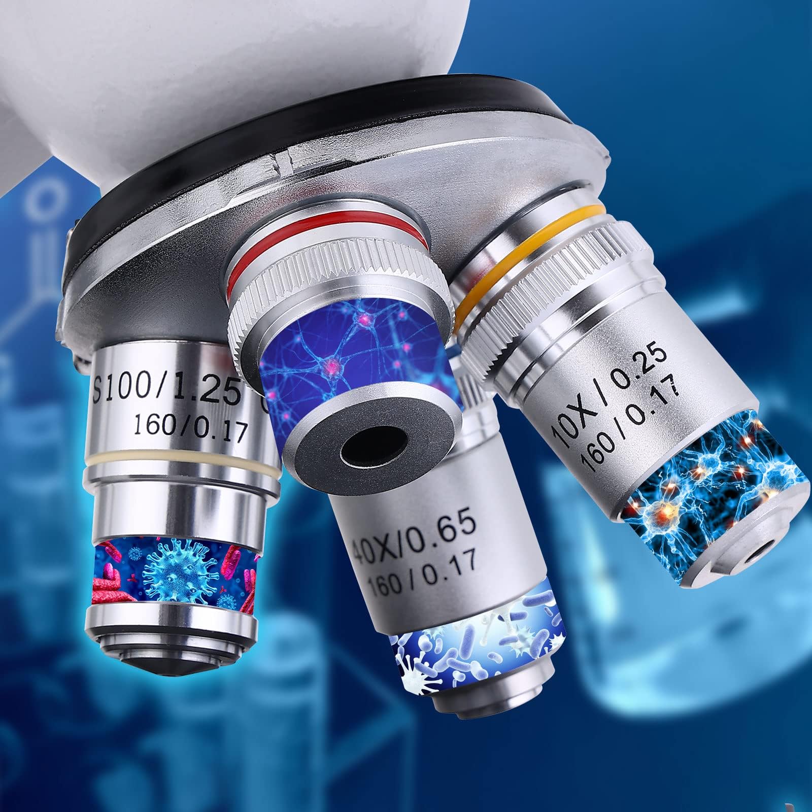 Poothoh Compound trinocular Microscope 40X-5000X Magnification Double ...