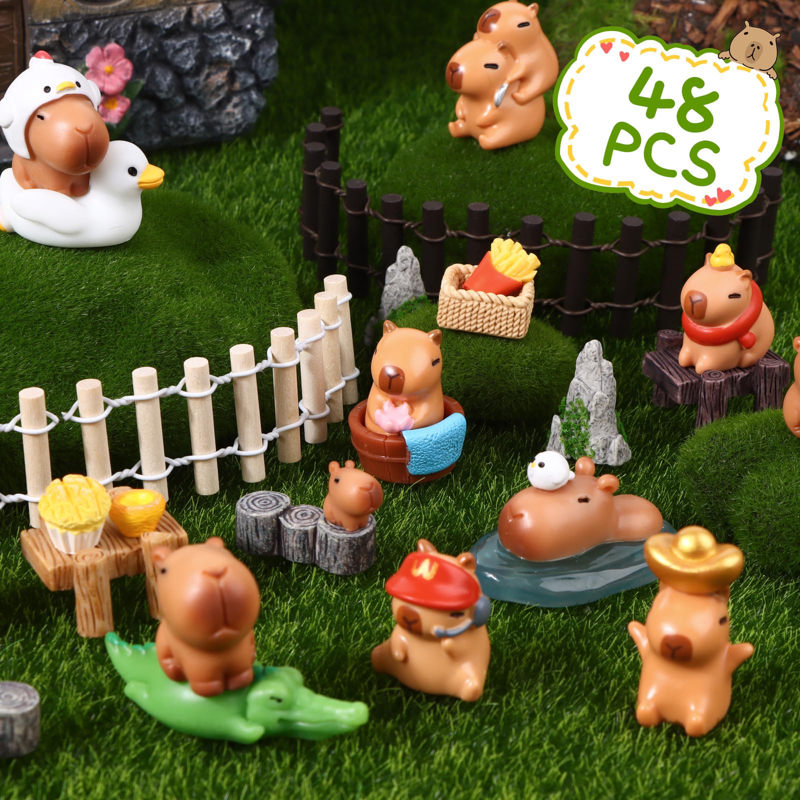 Capybara Costume For Kids 48 Pcs Mini Capybara Figures Set - Fairy ...