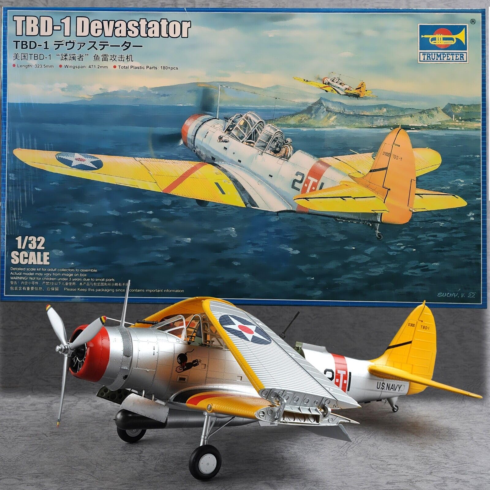 Amazon.com: Trumpeter 1/32 Scale TBD-1 Devastator Model Kit 02226 ...