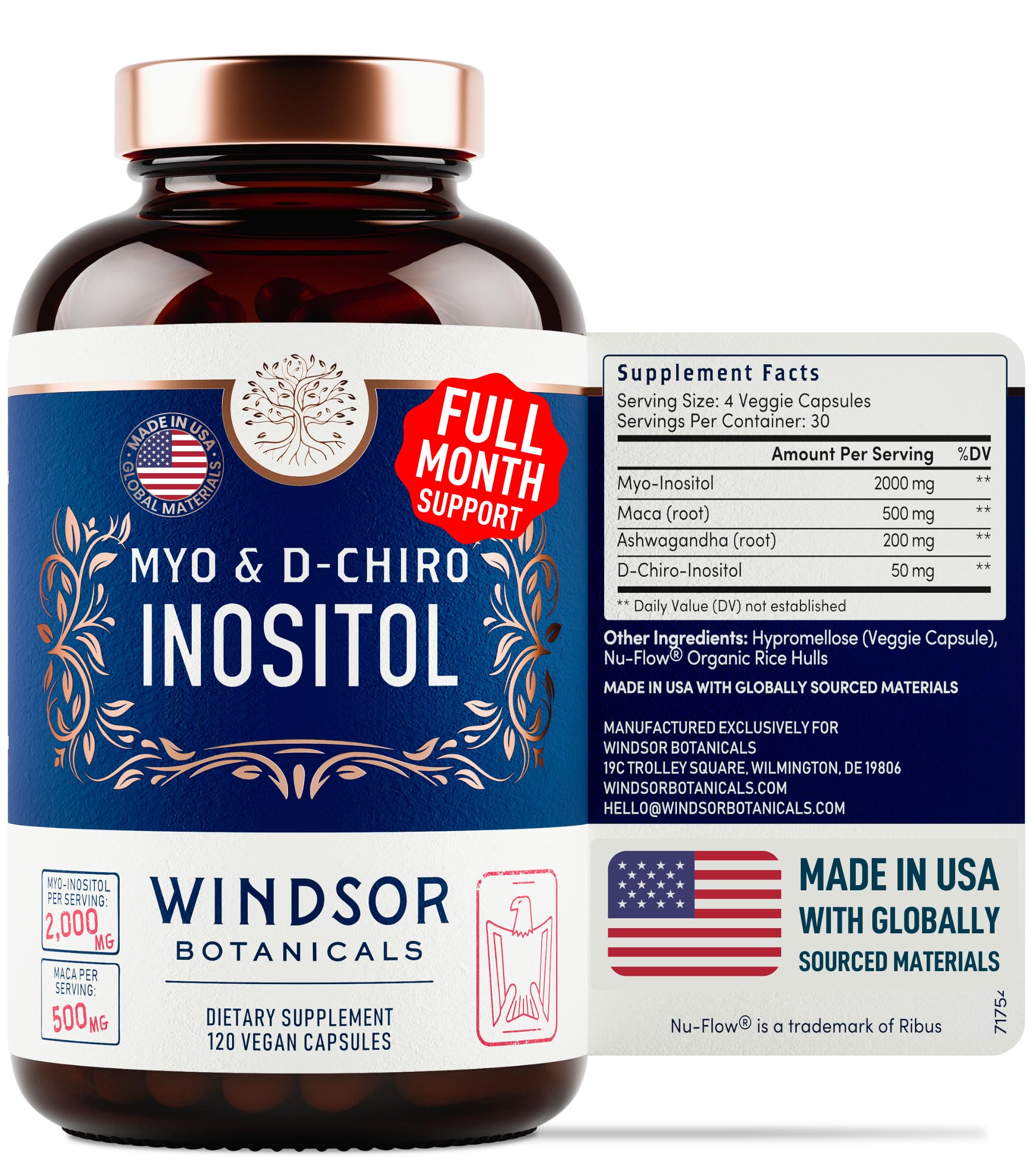 Amazon.com: WINDSOR BOTANICALS Myo-Inositol & D-Chiro Inositol ...