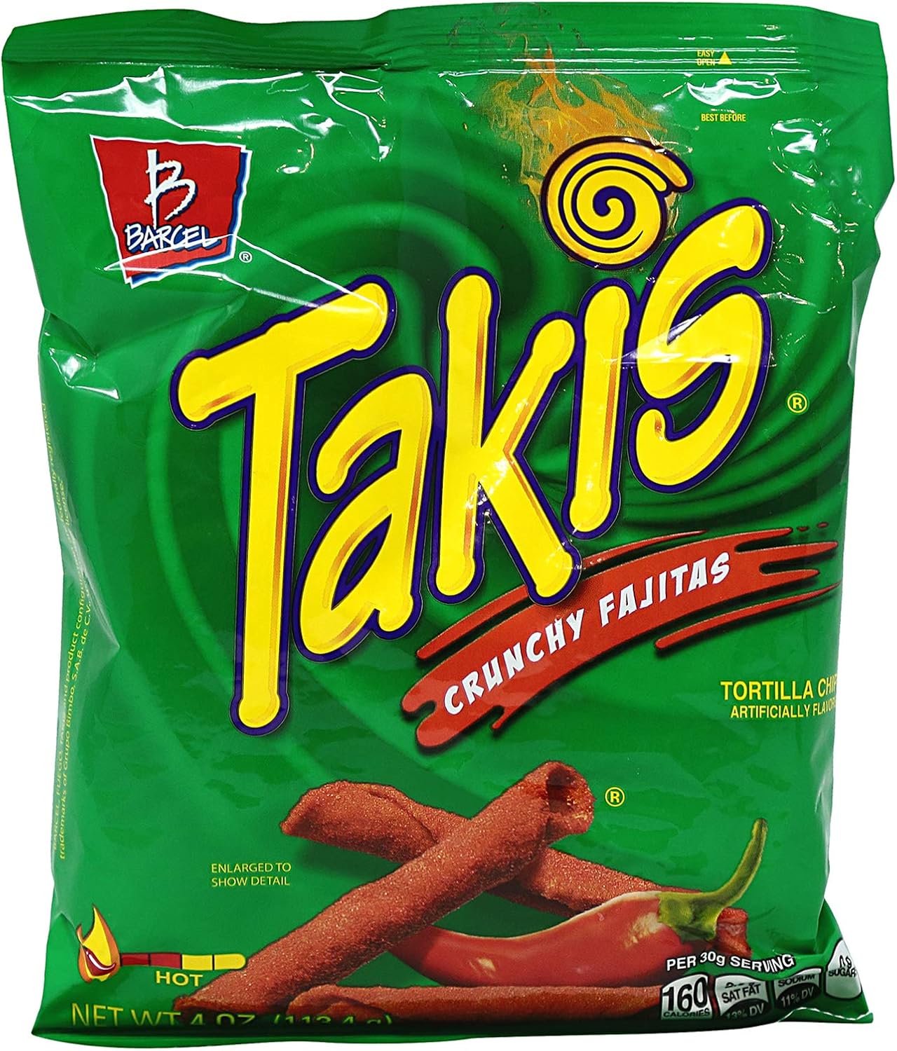 Barcel Takis Crunchy Fajita Tortilla Chips - 113 gm: Buy Online at Best ...