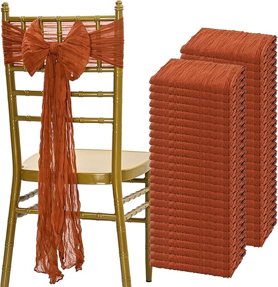 Amazon.com: Showgeous 50 PCS Chair Sashes Cheesecloth Chair Sashes ...