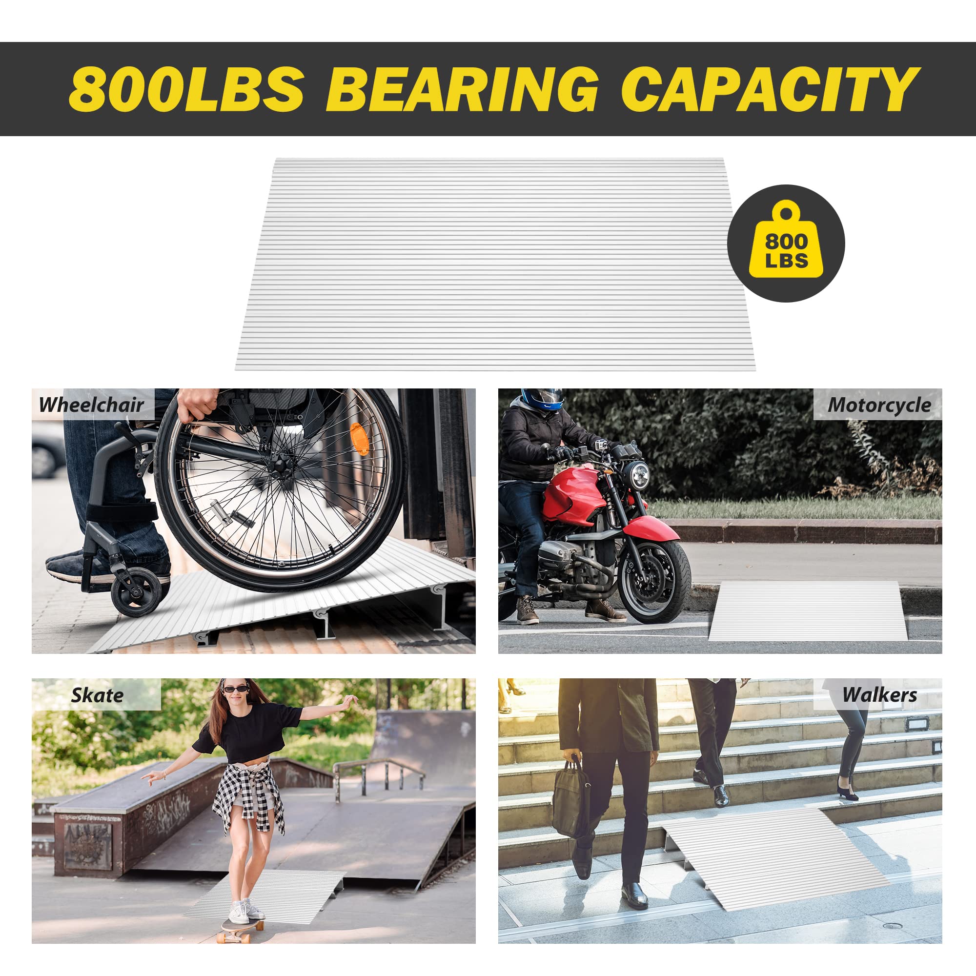 Candockway 4" Rise Door Threshold Ramp (800lbs Weight Capacity ...