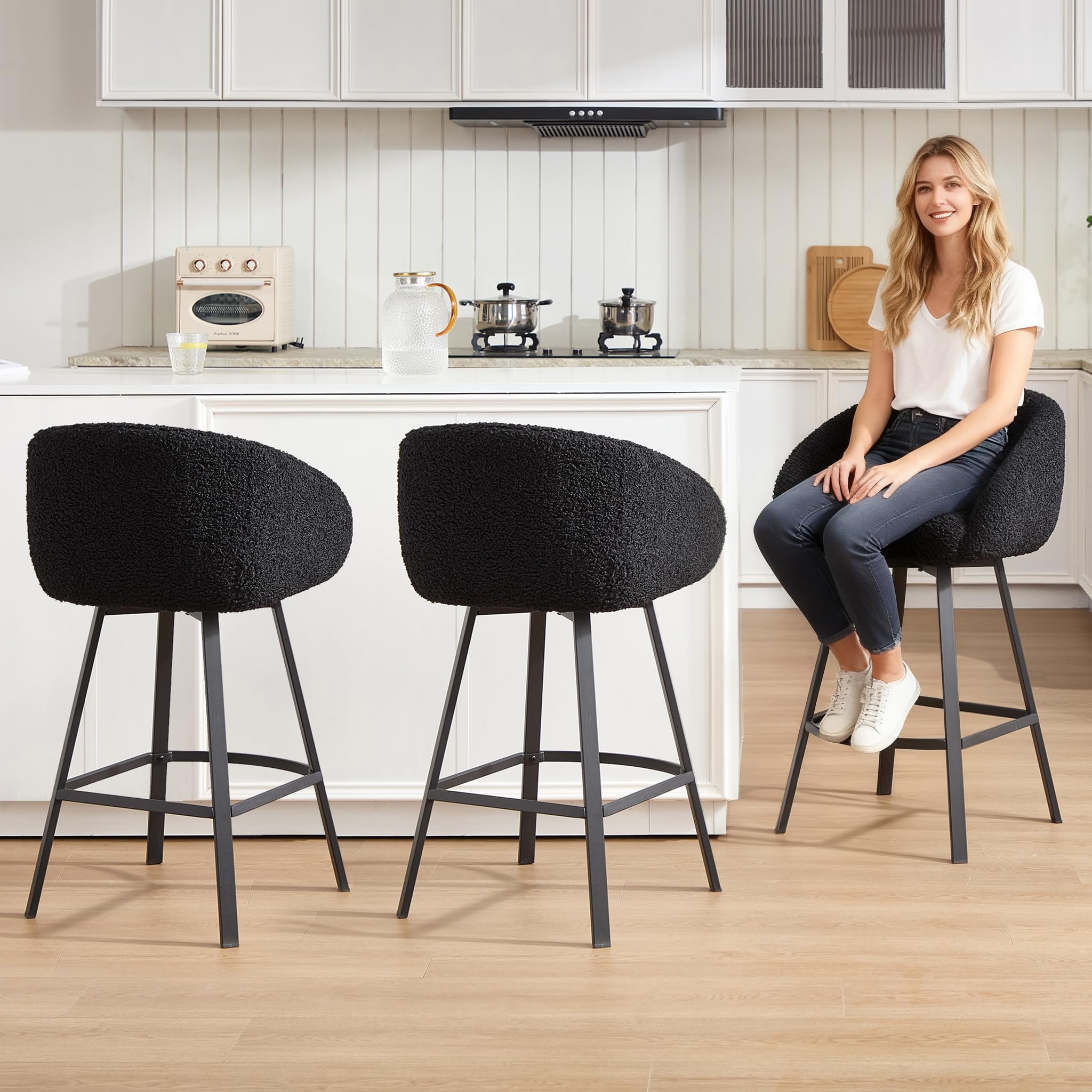 Snapklik.com : Zesthouse Swivel Counter Height Stools Set Of 2, Modern ...