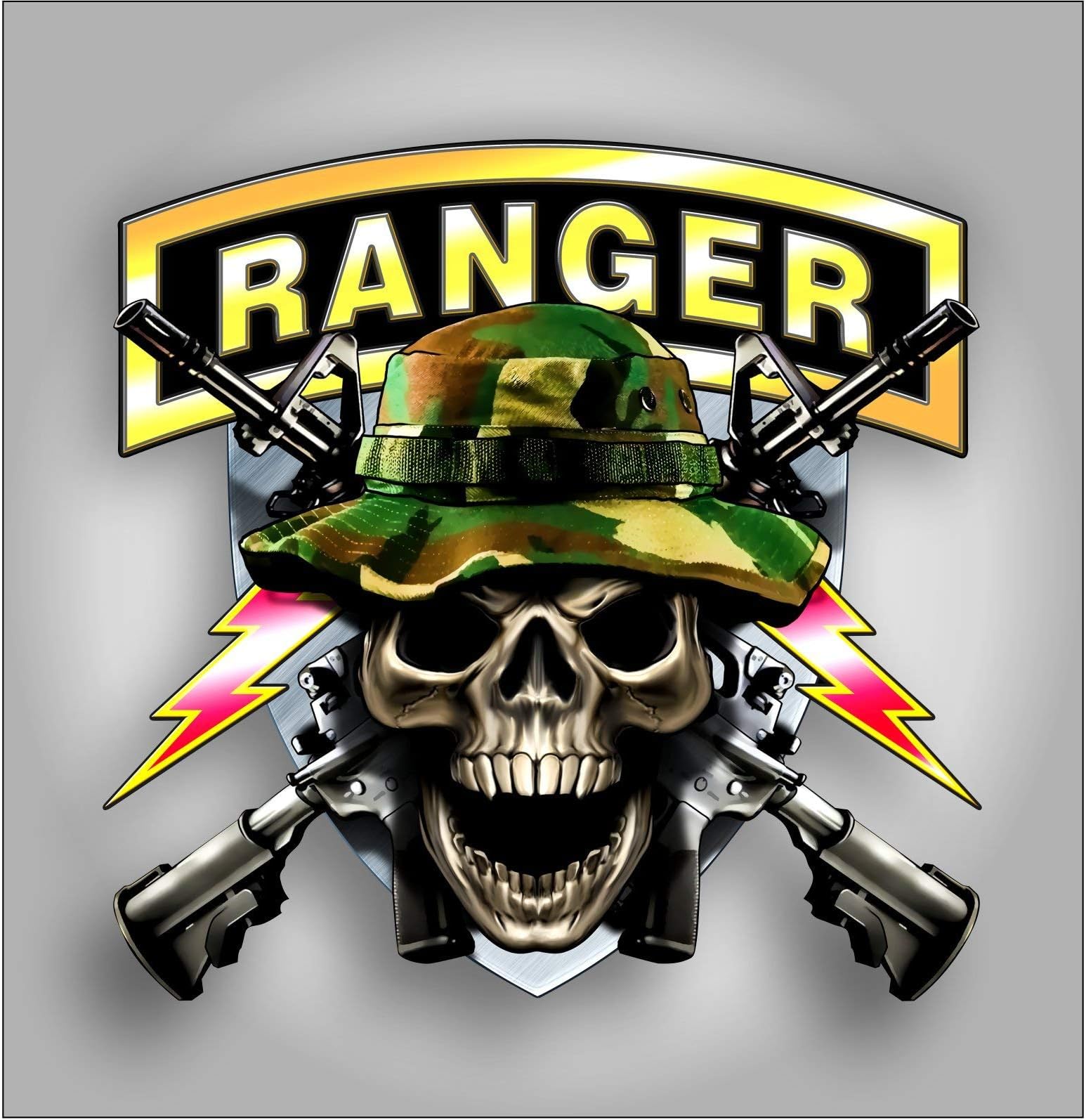 Amazon.com: EW Designs US Army Ranger Skull Sticker Die Cut Decal ...
