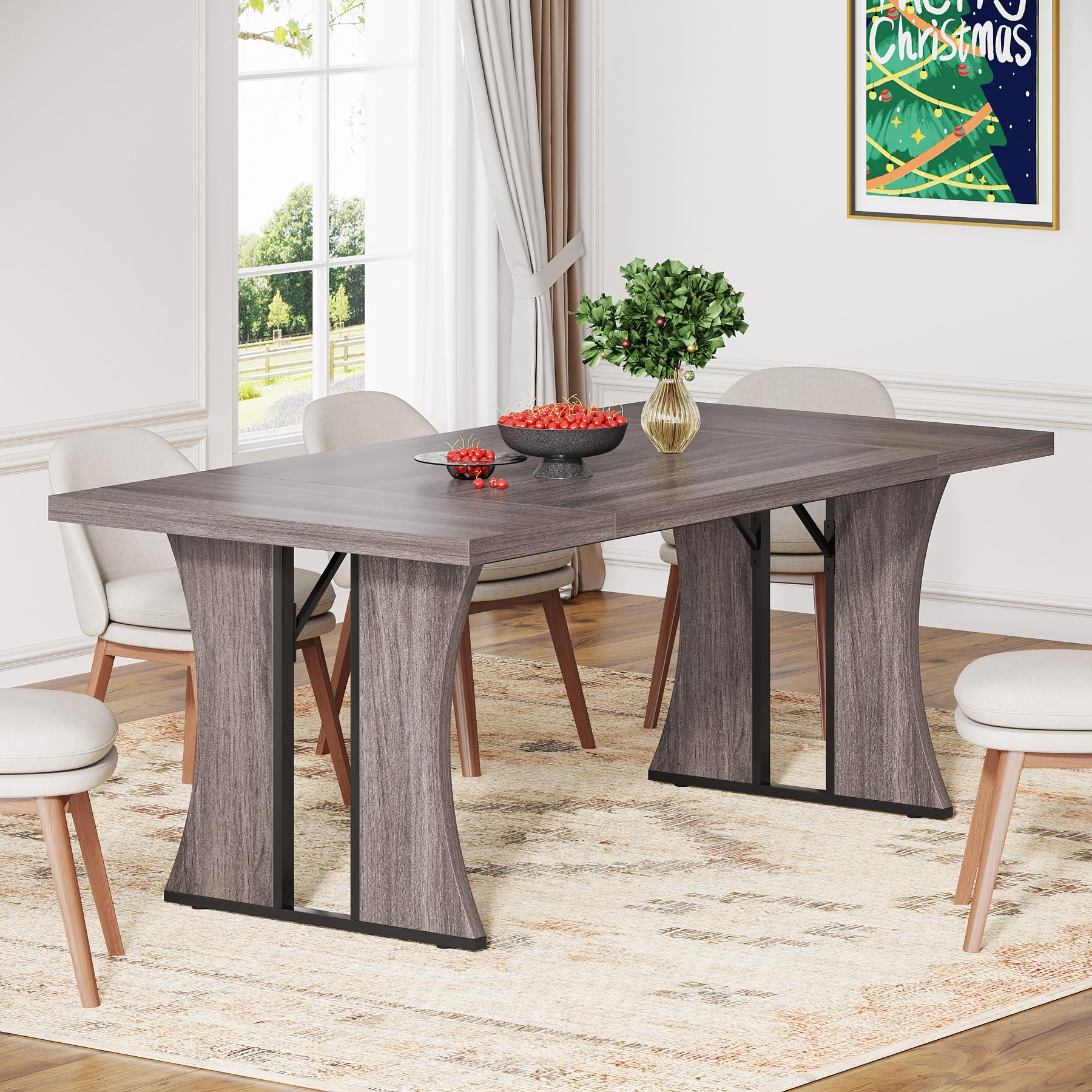 Amazon.com - Condemo 70.9 inch Large Dining Table for 6-8, Farmhouse ...