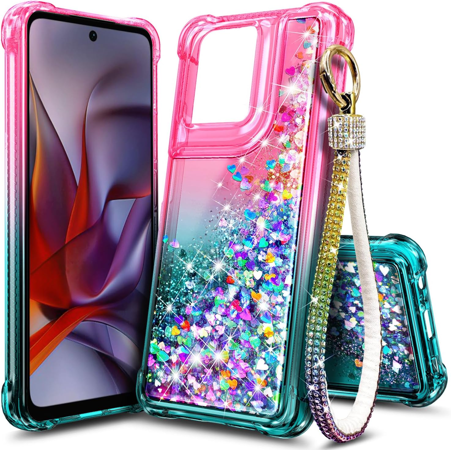 Amazon.com: WDHD Compatible with Motorola Moto G-2025 Case Pink/Aqua ...