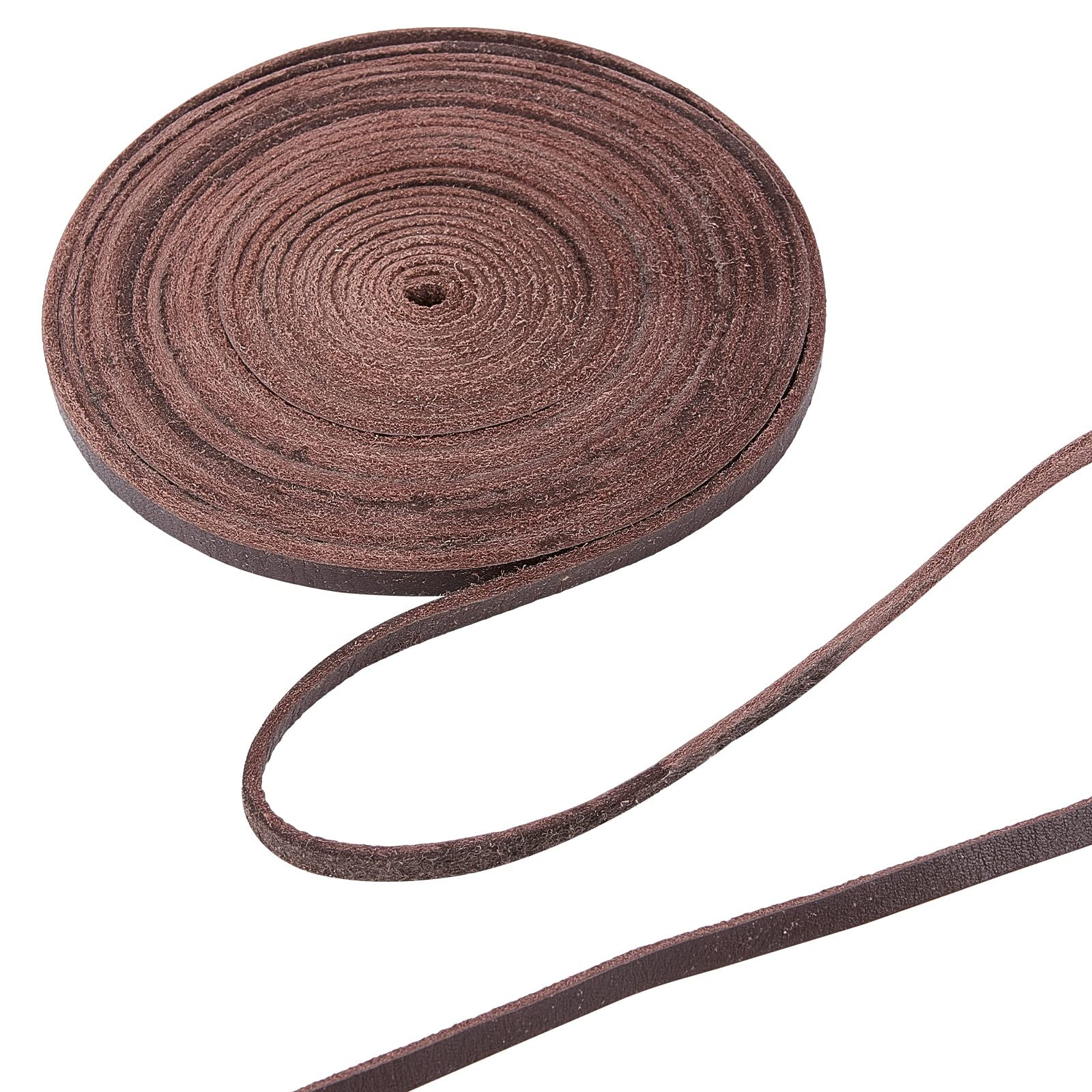 Amazon.com: GORGECRAFT 5.5Yds 5mm Flat Genuine Leather Cord String 2mm ...