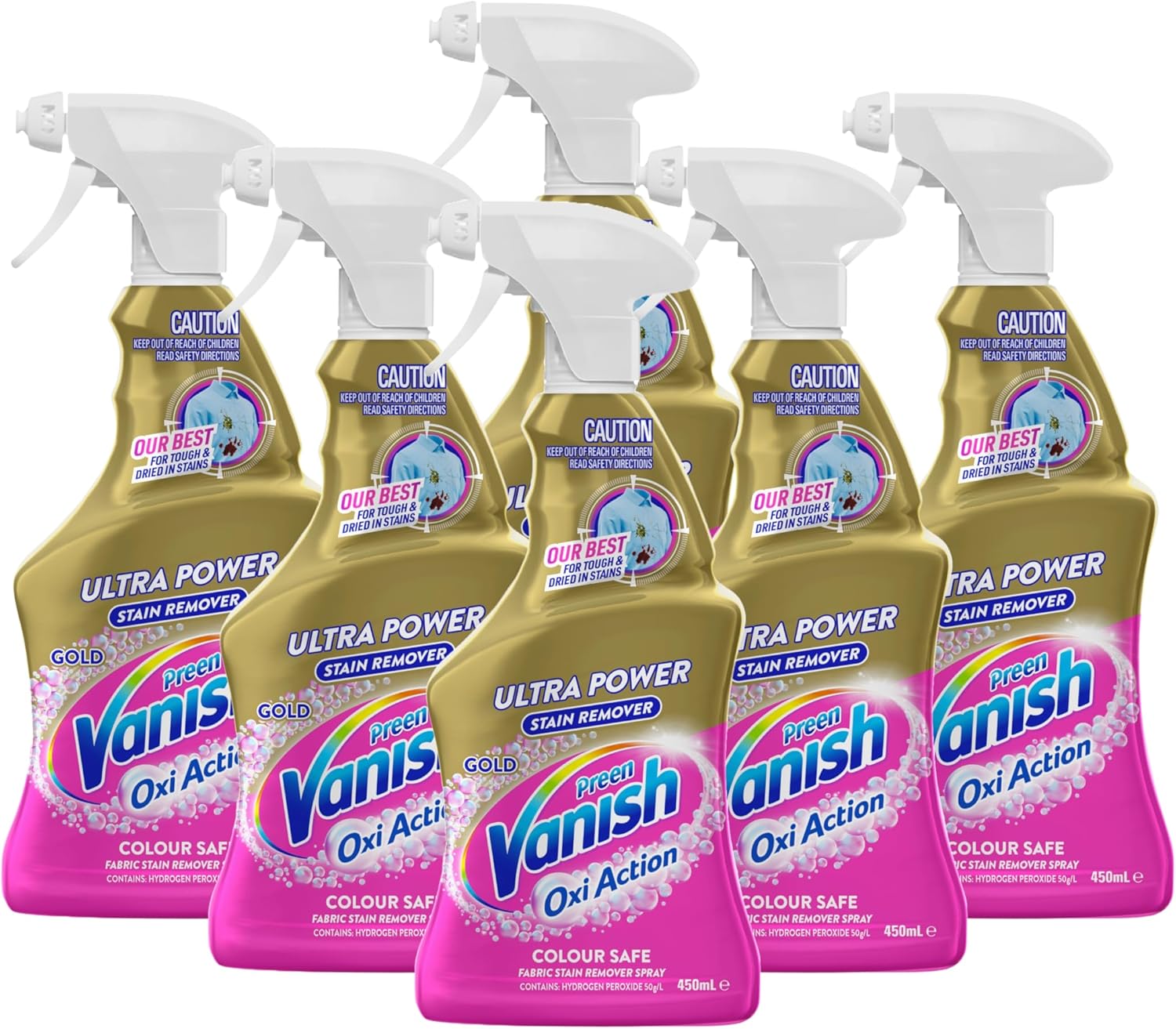 Vanish Preen Gold Pro Trigger Stain Remover, 450mL (Pack of 6) : Amazon ...