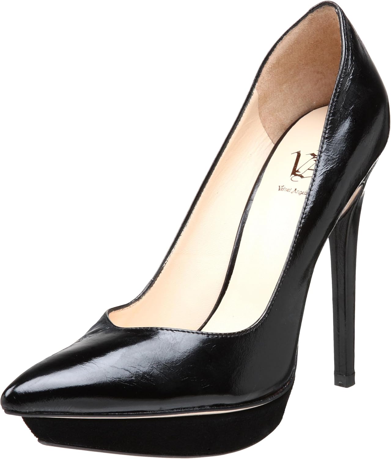 Amazon.com | Velvet Angels Women's Gstaad Stiletto Pump,Black,6 M US ...