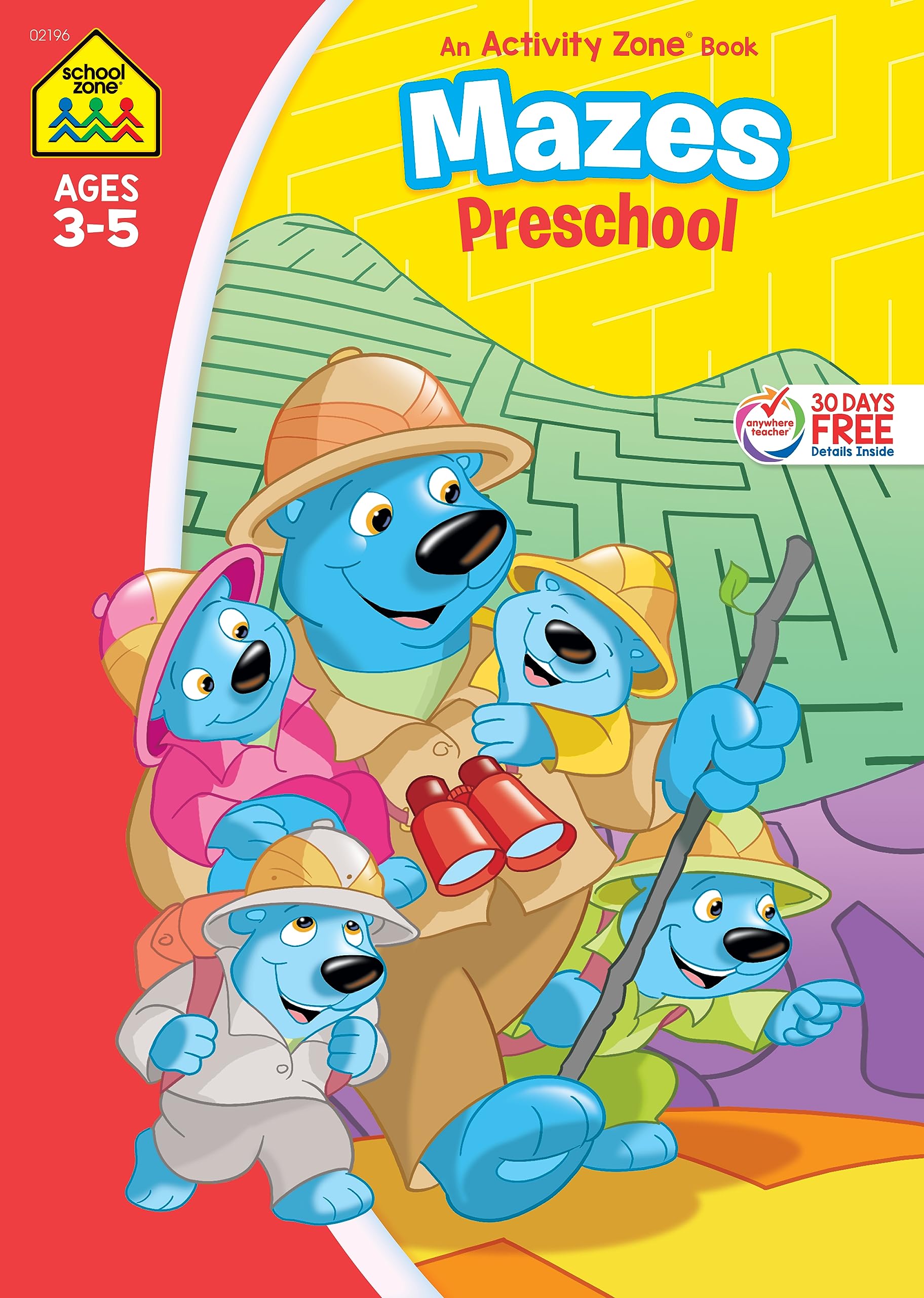 Amazon.com: School Zone - Mazes Preschool Workbook - 32 Pages, Ages 3 ...