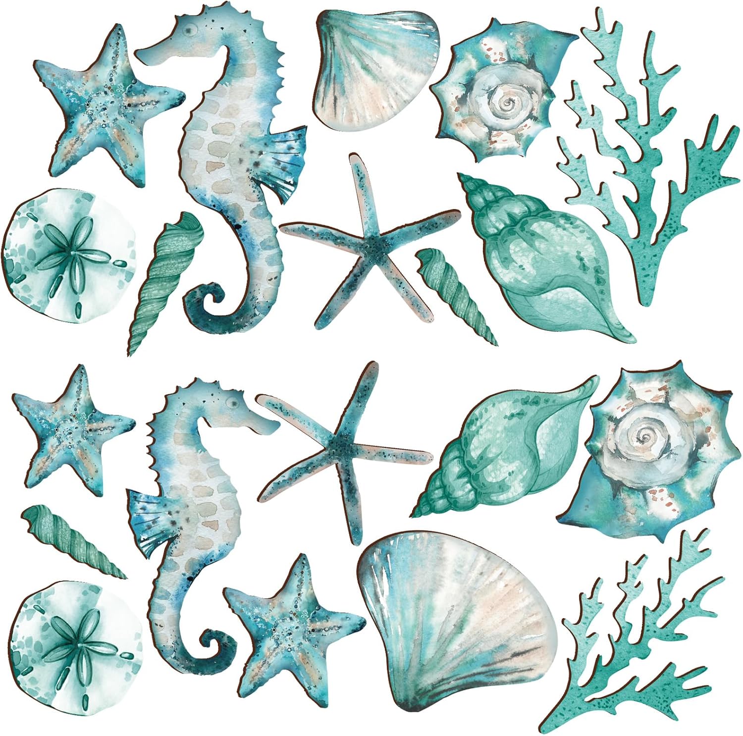 Amazon.com: Lineshading 20 Pcs Wooden Beach Wall Decor Coastal Art ...