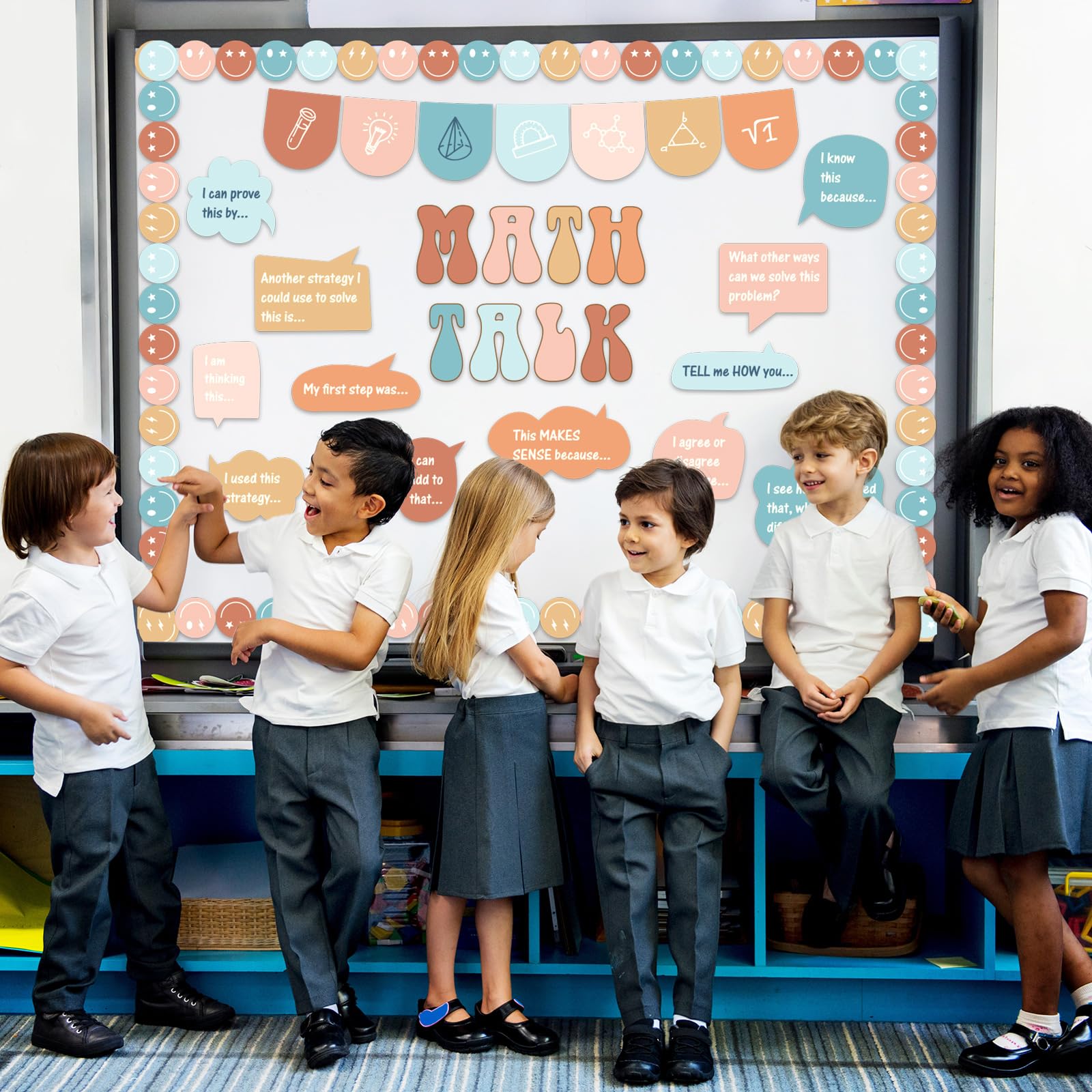 Snapklik.com : 43 PCS Groovy Math Talk Bulletin Board Set For Math ...