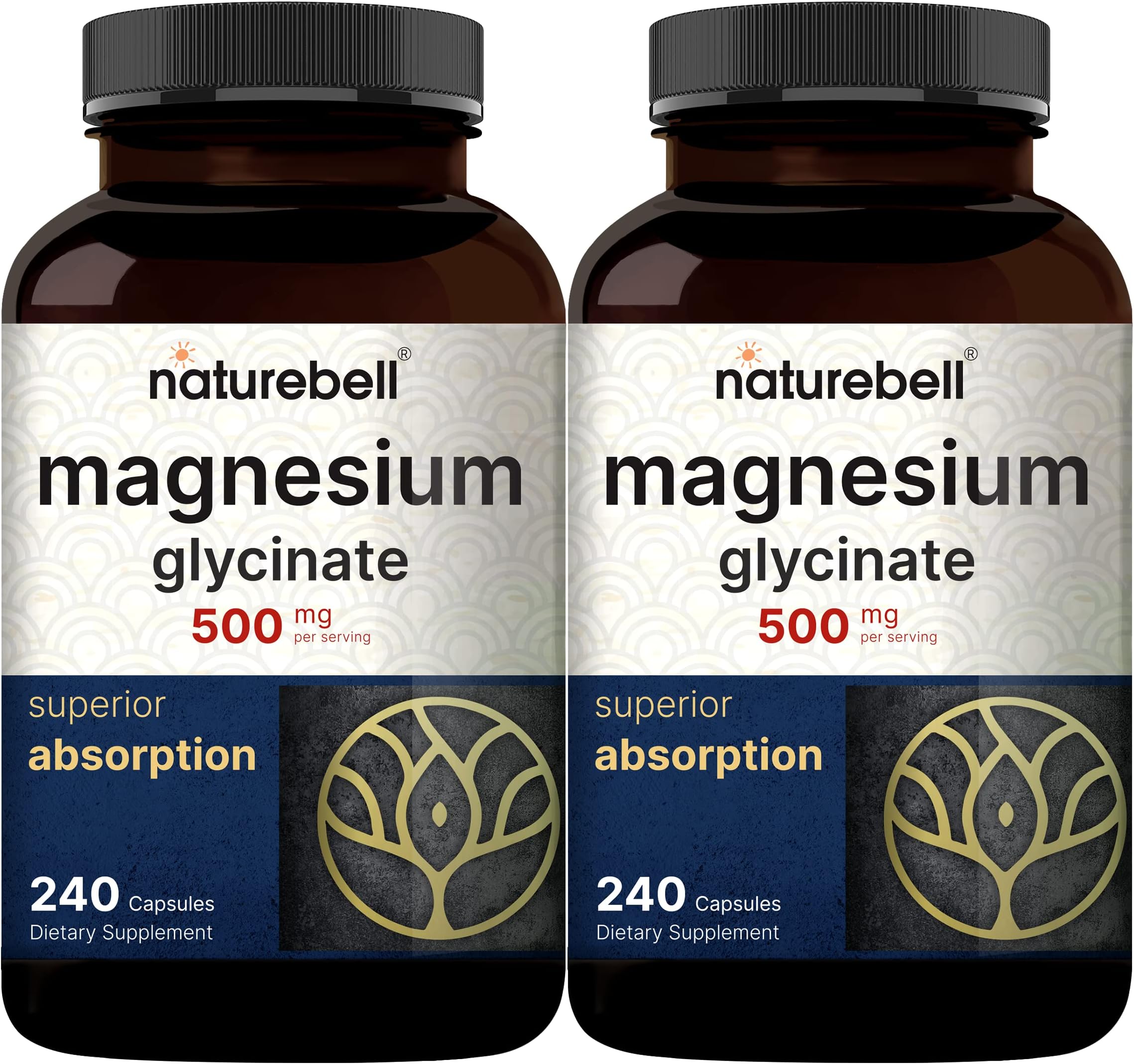 Amazon.com: 2 Pack Magnesium Glycinate 500mg, 480 Capsules – 100% ...