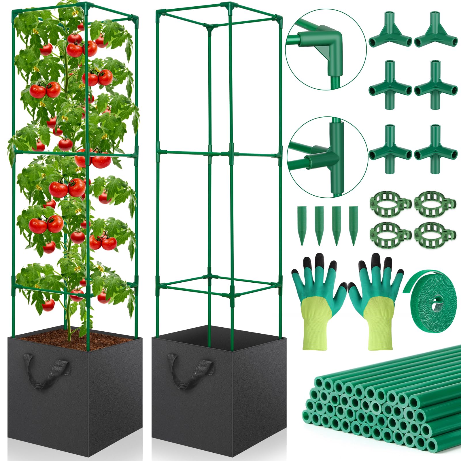 Amazon.com : LifeisLuck 2 Pack Tomato Cages for Garden, 49 Inch Tall ...