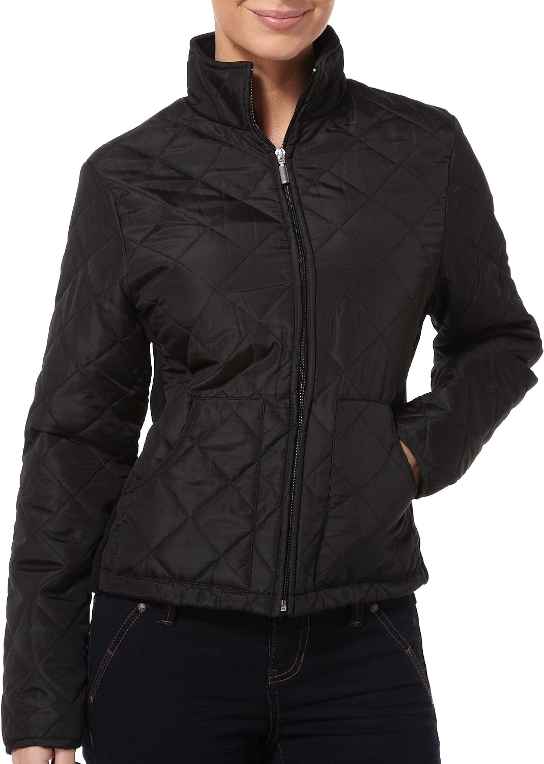 Amazon.com: Jane Ashley Misses Quilted Jacket, Black, Size X-Large ...