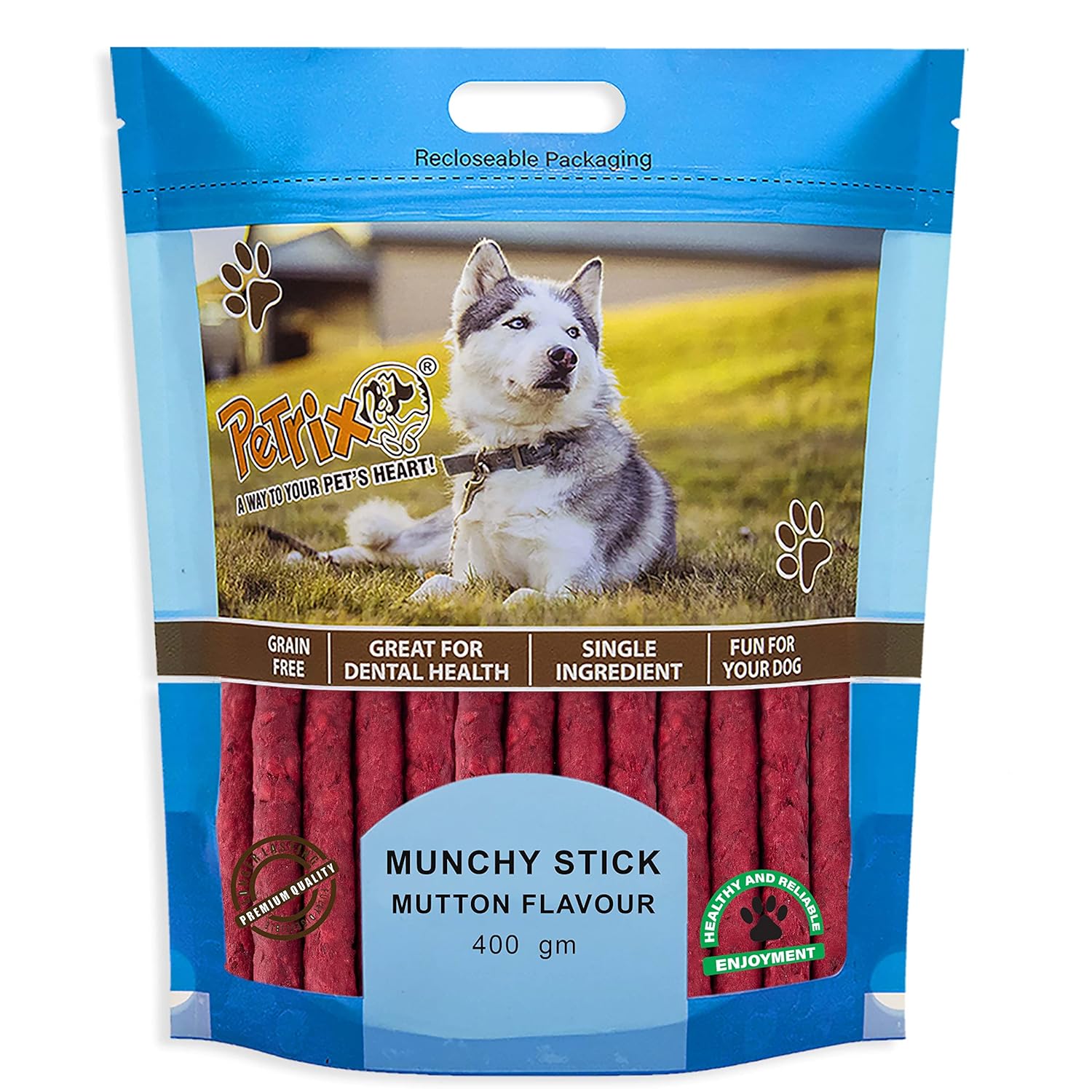 PETRIX Mutton Flavored Munchy Chew Sticks for Dogs-400G, Dog Chew ...