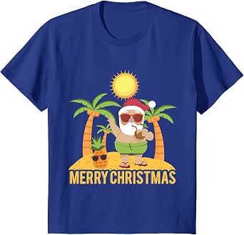Amazon.com: Funny Santa Claus Summer Shirt Christmas Outfit : Clothing ...
