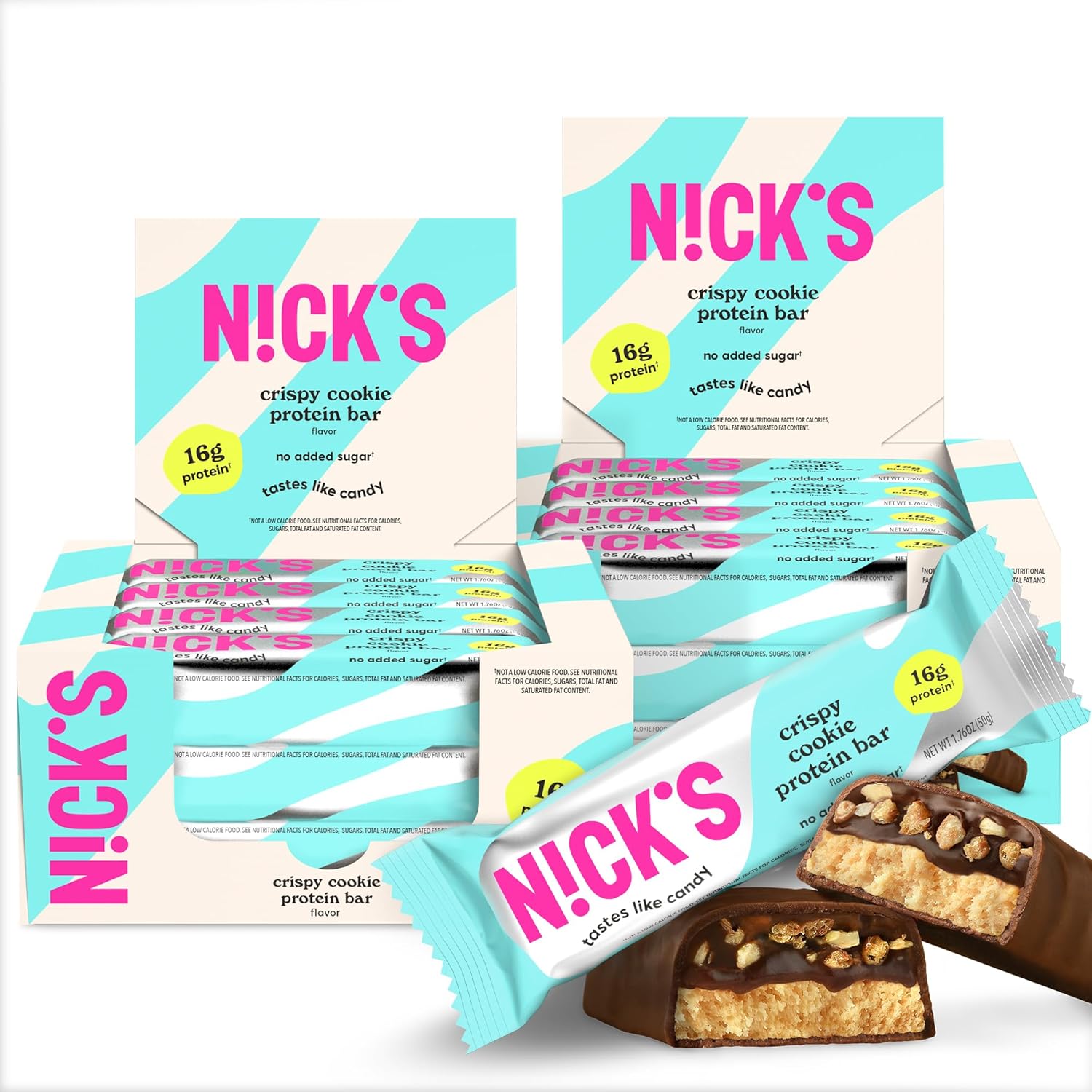 Amazon.com : Nick's Protein Bars Krispi Cookie | 16g protein | 210 ...