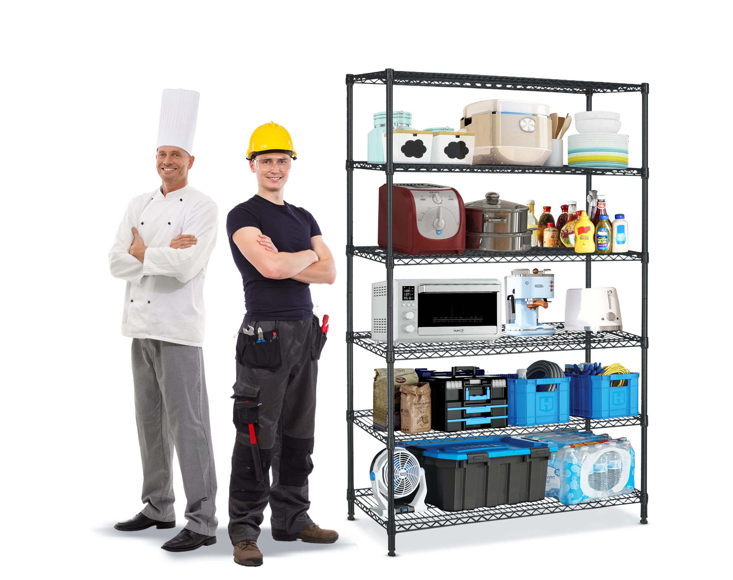 Amazon.com: 6-Tier 6000 Lbs Capacity Storage Shelves NSF Adjustable ...