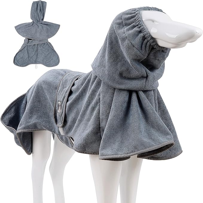 Bata de baño con capucha para perro, toalla de secado rápido para mascotas, toalla de microfibra ...