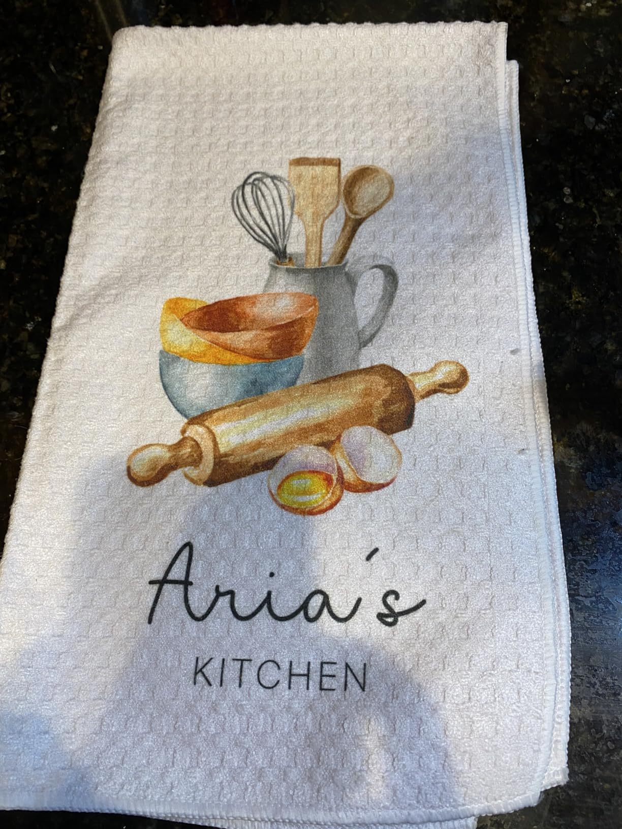 Amazon.com: Personalized Kitchen Towel | Custom Tea Towel | Watercolor ...