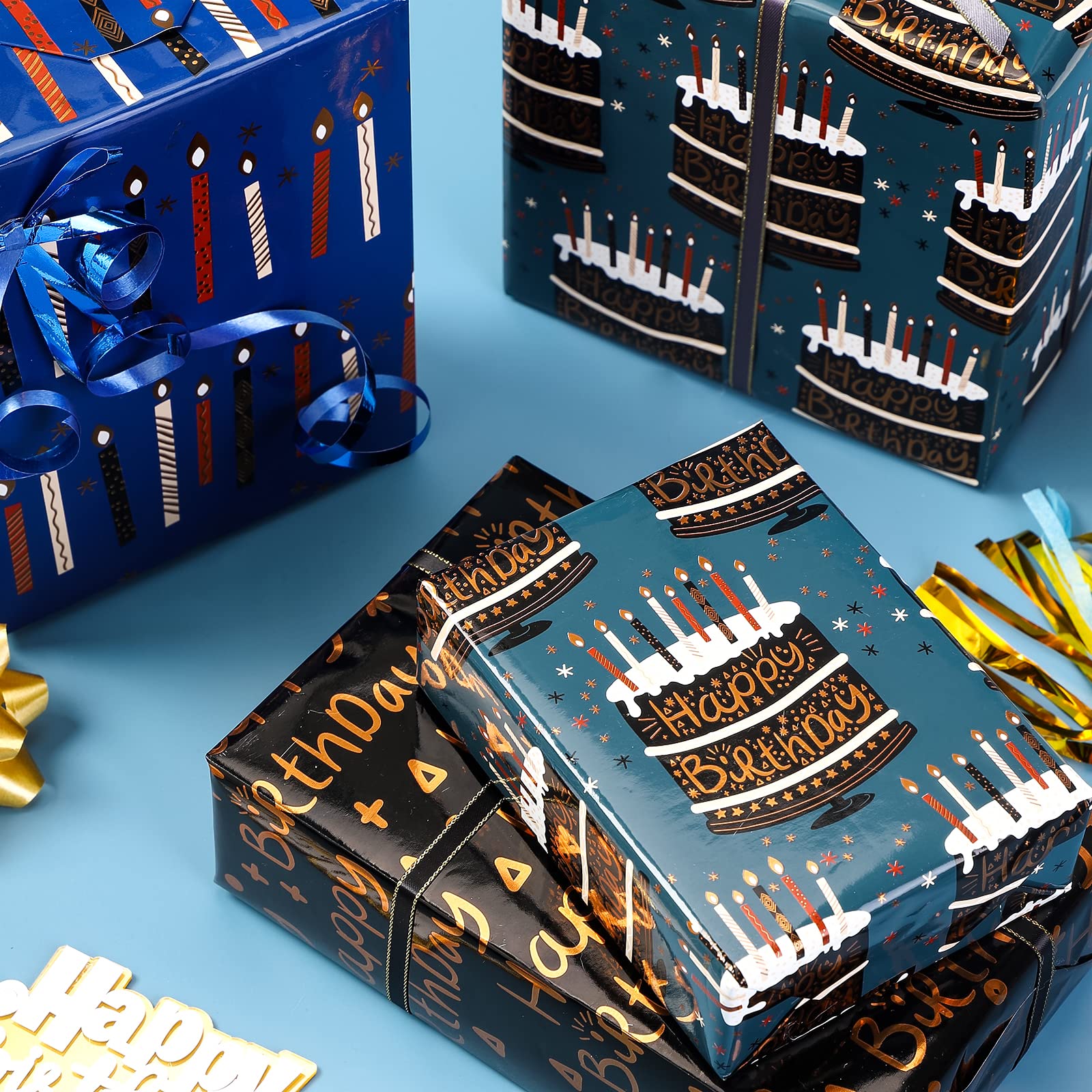 Snapklik.com : LeZakaa Birthday Wrapping Paper Roll - Mini Roll - Cake ...