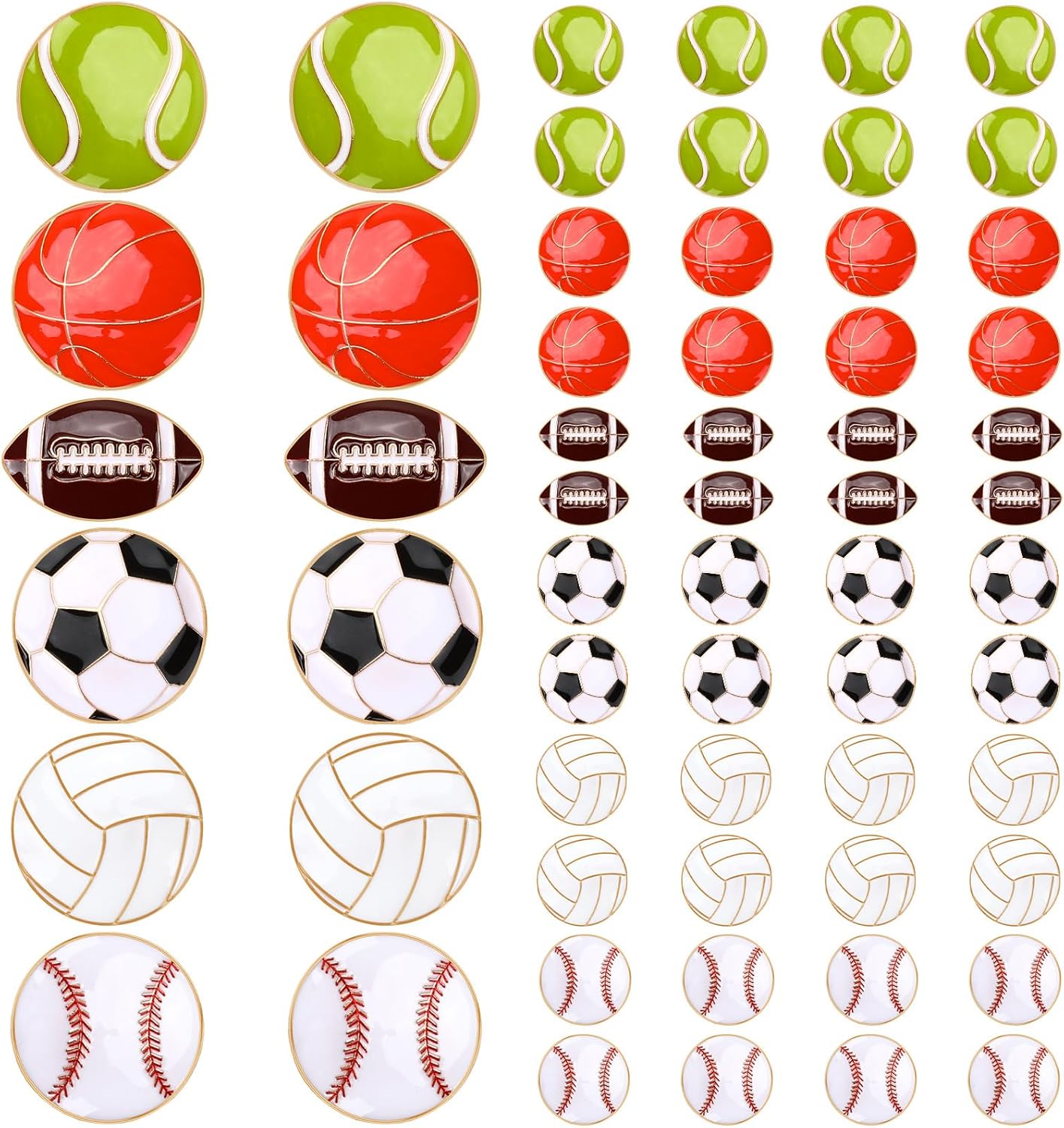 Amazon.com: SANNIX 60Pcs Sports Ball Lapel Pins, Bulk Baseball ...