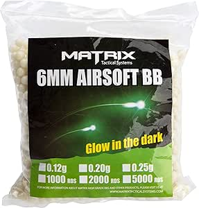 Amazon.com : Evike Airsoft - Matrix/P-Force Match Grade 6mm Glow-in-The-Dark Airsoft Glow BB ...