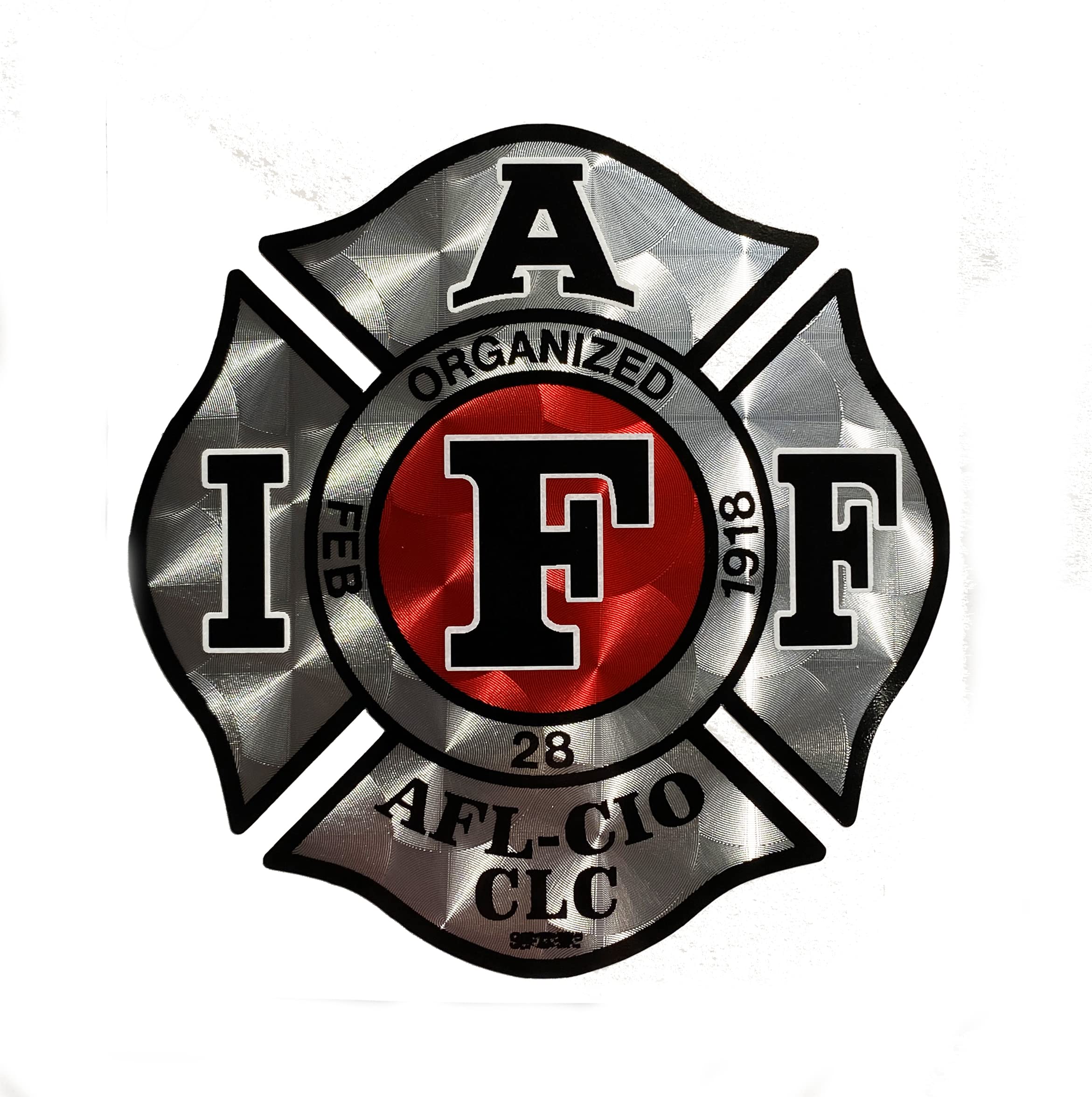 Amazon.com - 4" Original Silver and Red Brushed Metal Texture- IAFF ...