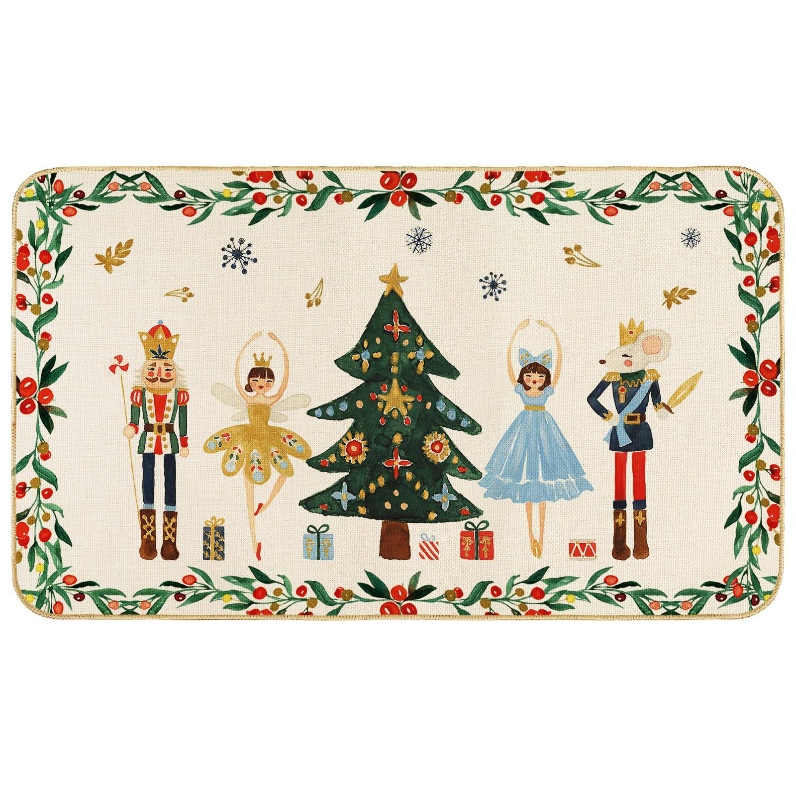 Amazon.com: AnyDesign Nutcracker Doormat Watercolor Nutcracker Front ...