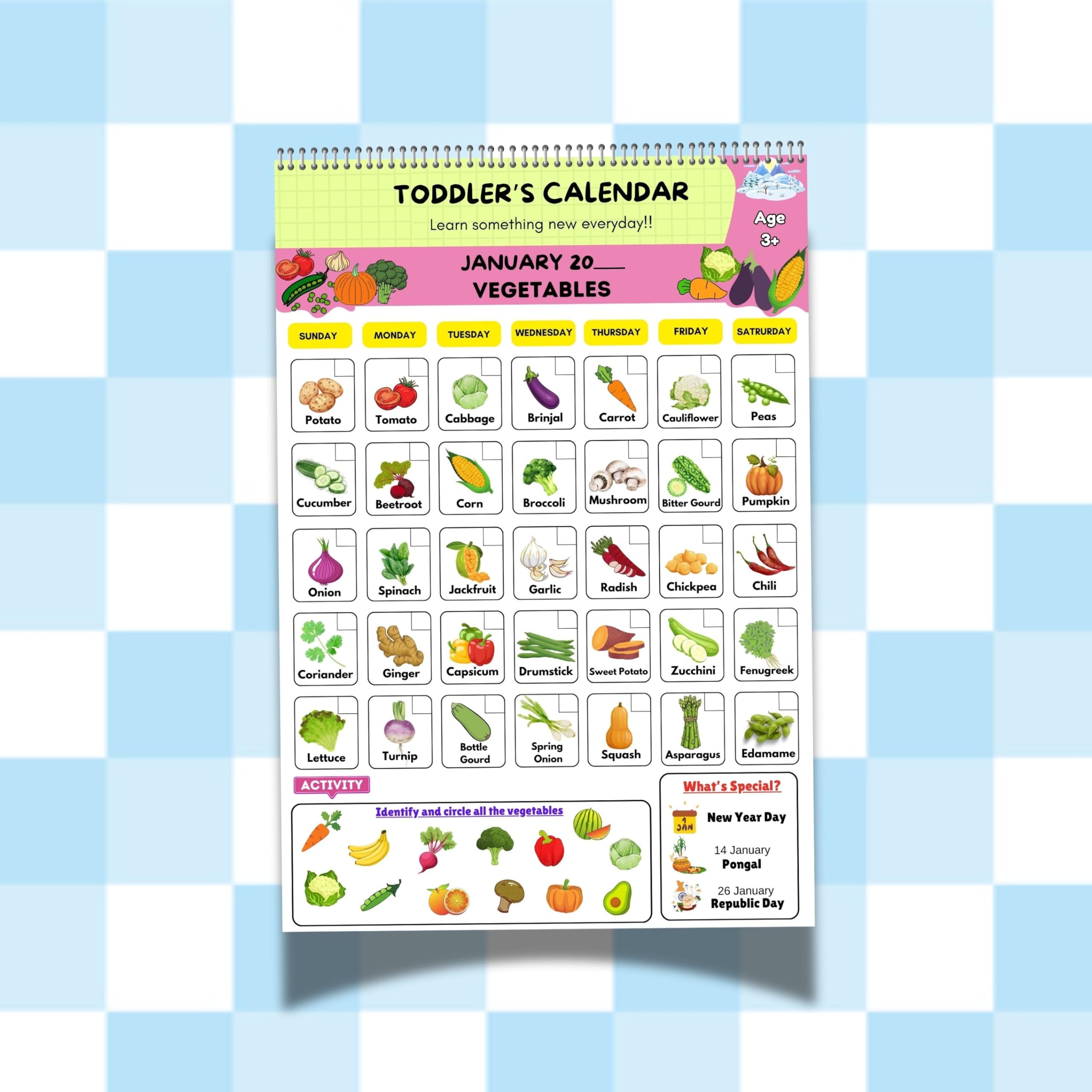 Buy TODDLER'S CALENDAR FOR KIDS | 12 MONTHS | HOME & KIDS CLASS ...