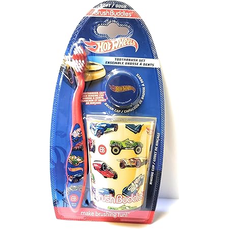 Amazon.com: Brush Buddies Hot Wheels Toothbrush Set (Toothbrush, Cap ...