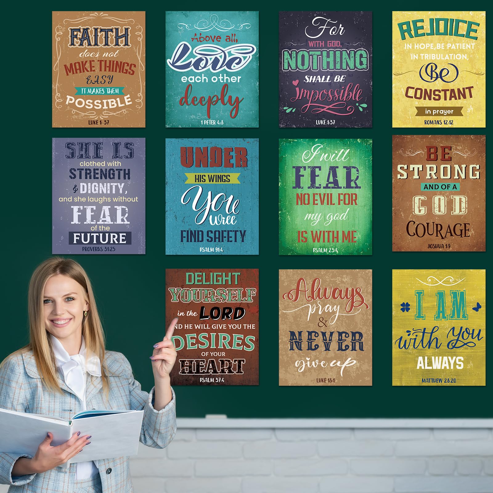 Snapklik.com : ZOIIWA 12 Pcs Bible Verse Posters For Classroom ...