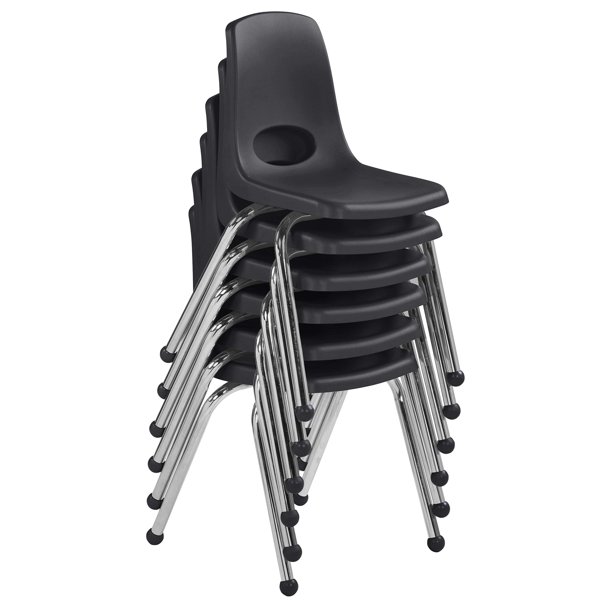 FDP 16" School Stack Chair, Stacking Student Seat with Chromed Steel ...