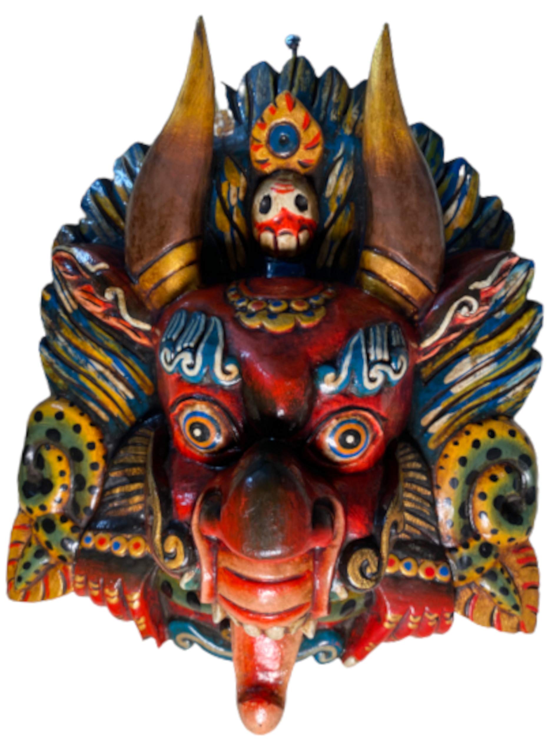 Qt S Carved Wood Cheppu Protective Deity Tibetan Nepal Buddhist ...